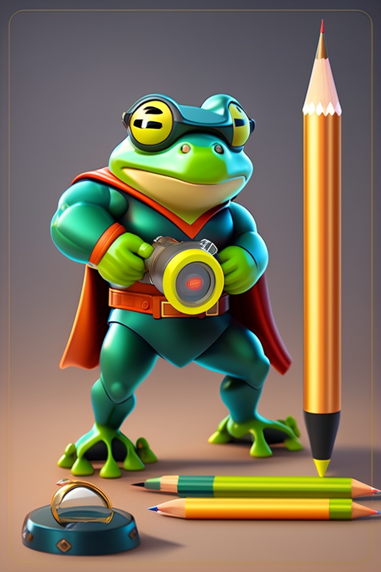 Lexica - Superhero stylized civil engineer frog with measuring tape ...