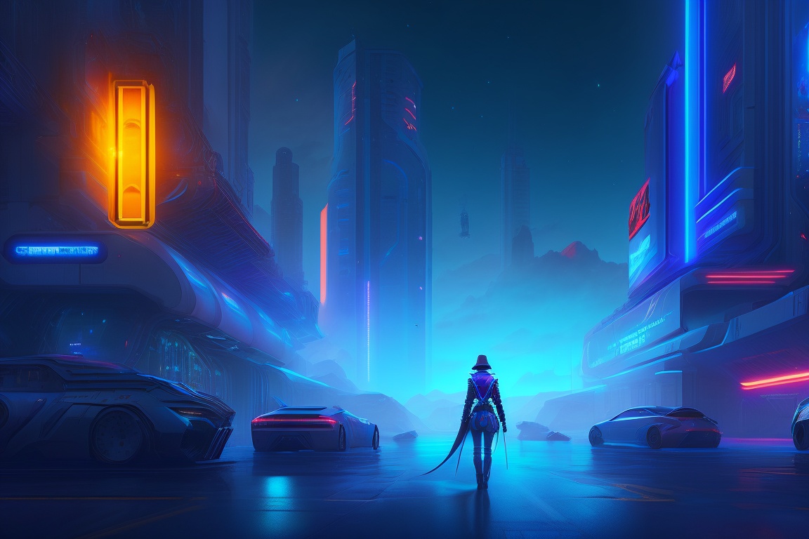 Lexica - Cyberpunk world, neon blue