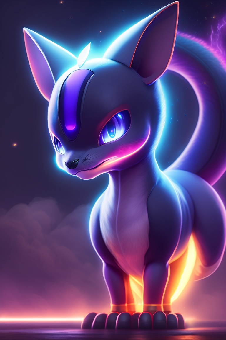 Lexica - The pokemon Mewtwo, 8k, HD, night theme