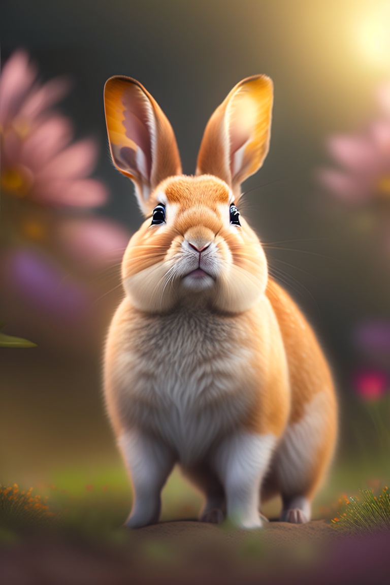 Lexica - A rabbit looking up, front camera