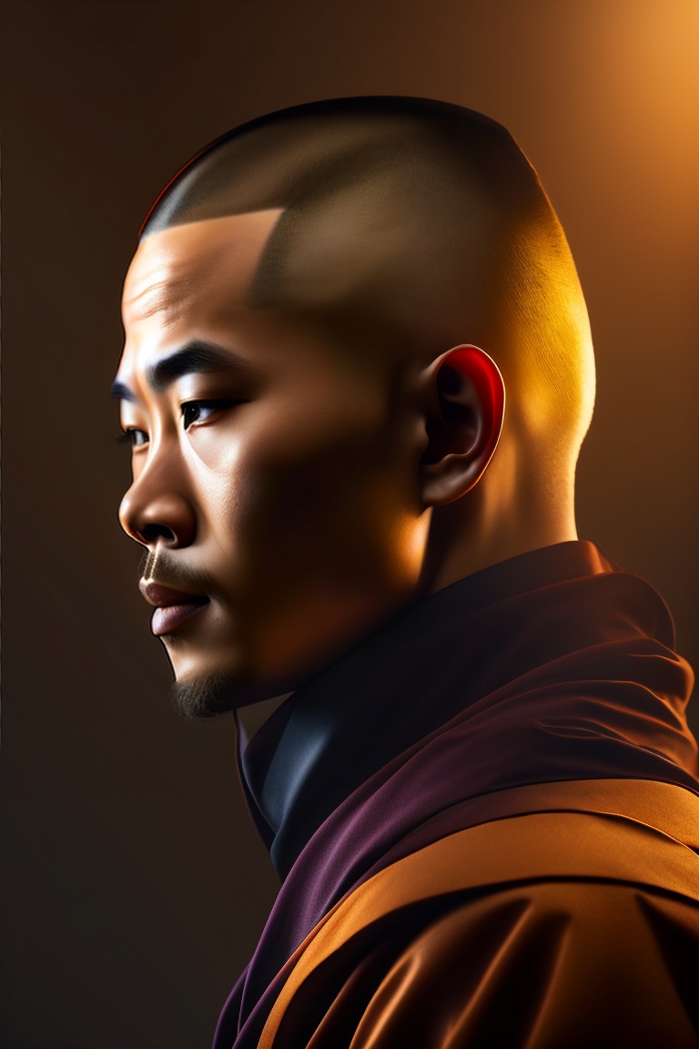 Lexica - A detailed potrait of a buddhist monk , sharp image,4k, dark ...