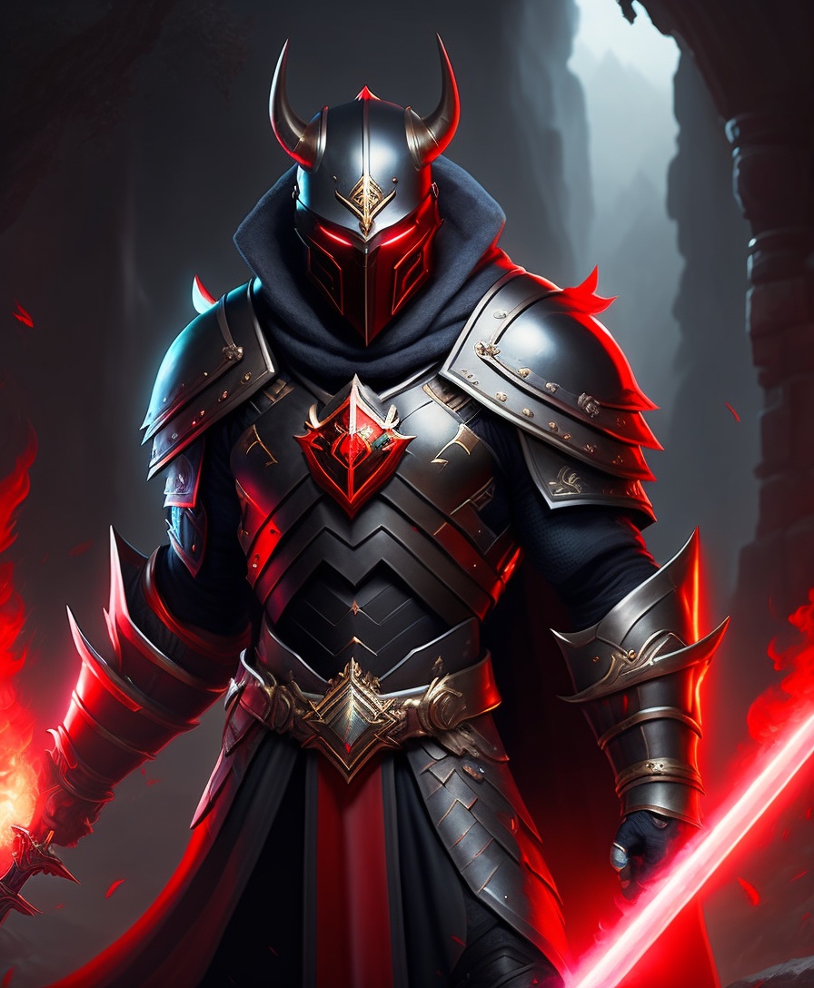 Lexica - A dark themed death knight, 2 x one handed swords glowing red ...