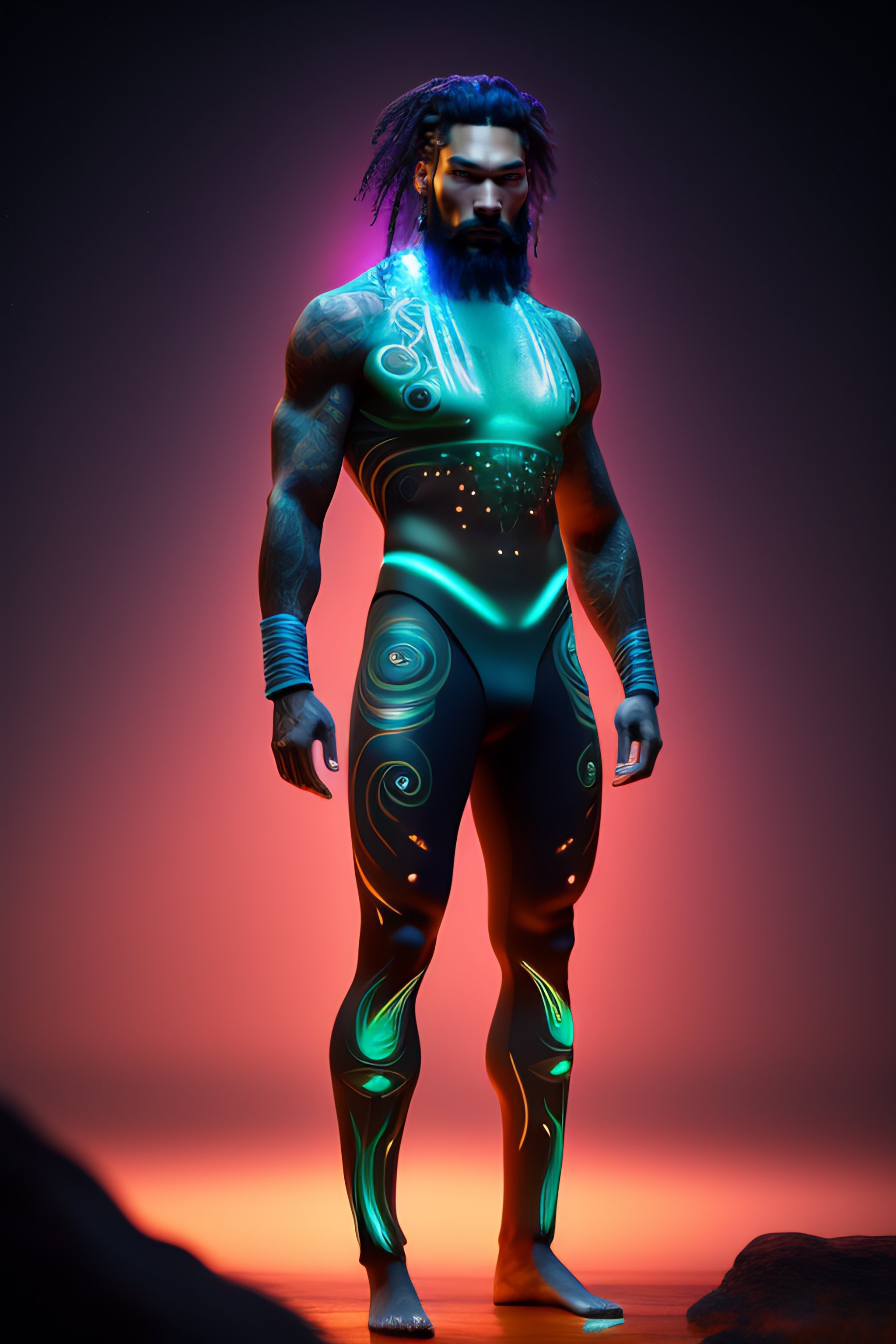 Lexica - Hyperdetailed photorealistic bioluminescent biopunk full body ...