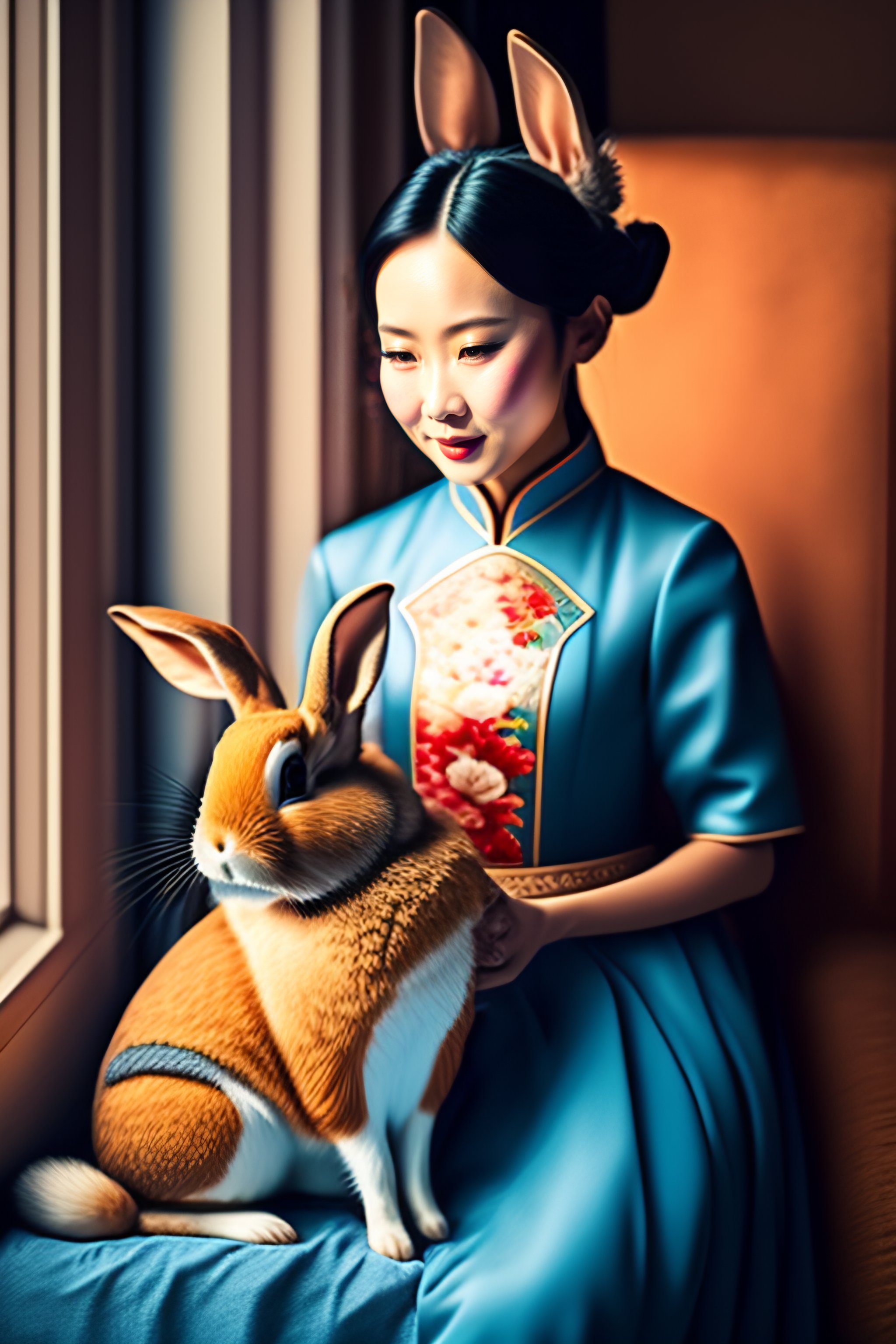 Lexica - Chinese dress and rabbit