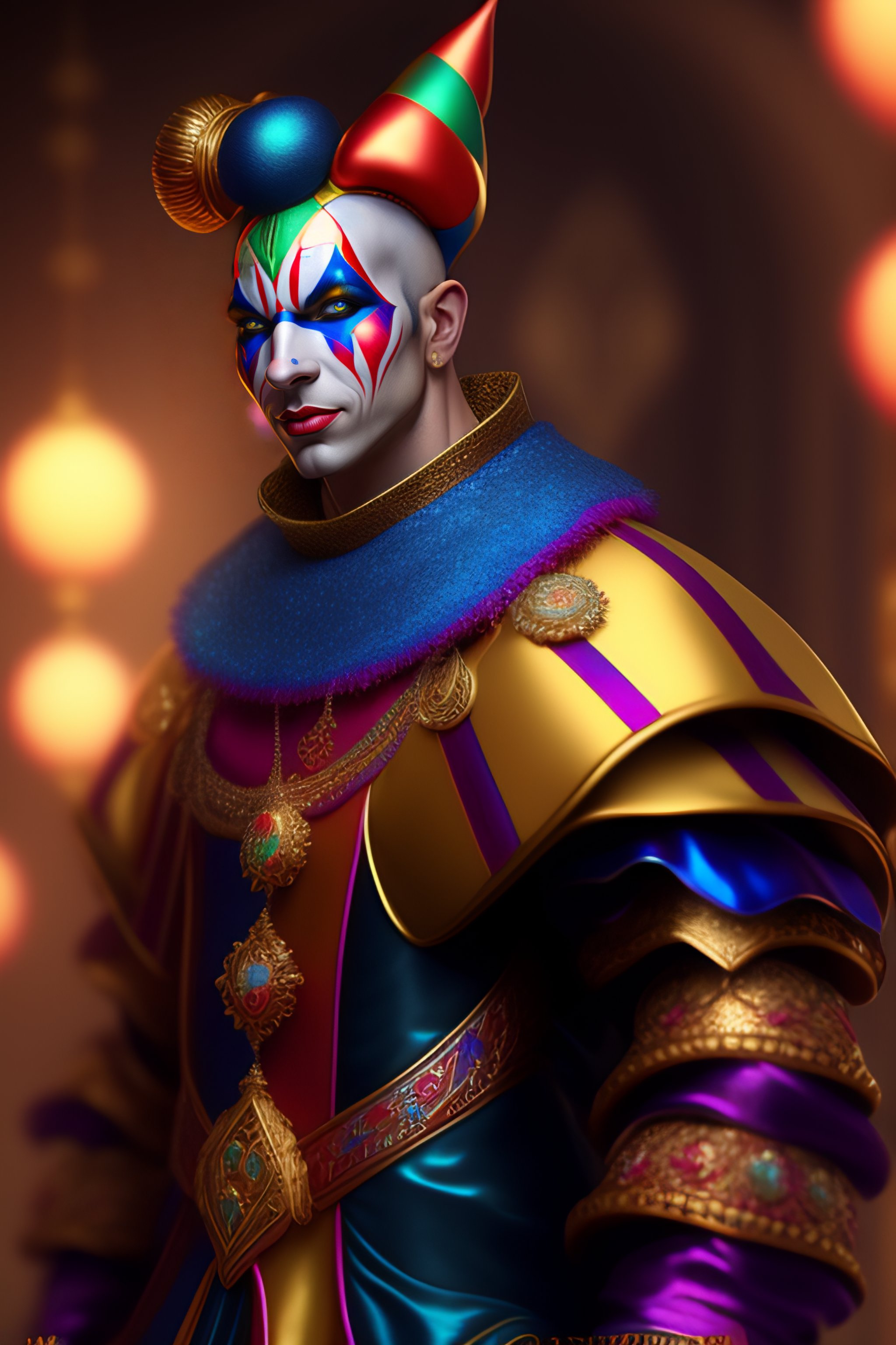 Lexica - Award winning digital sketch of a full jester bauble ...