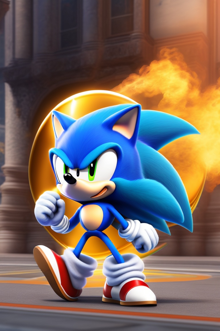 Lexica - Sonic from the game, NFT style and dollar on the background