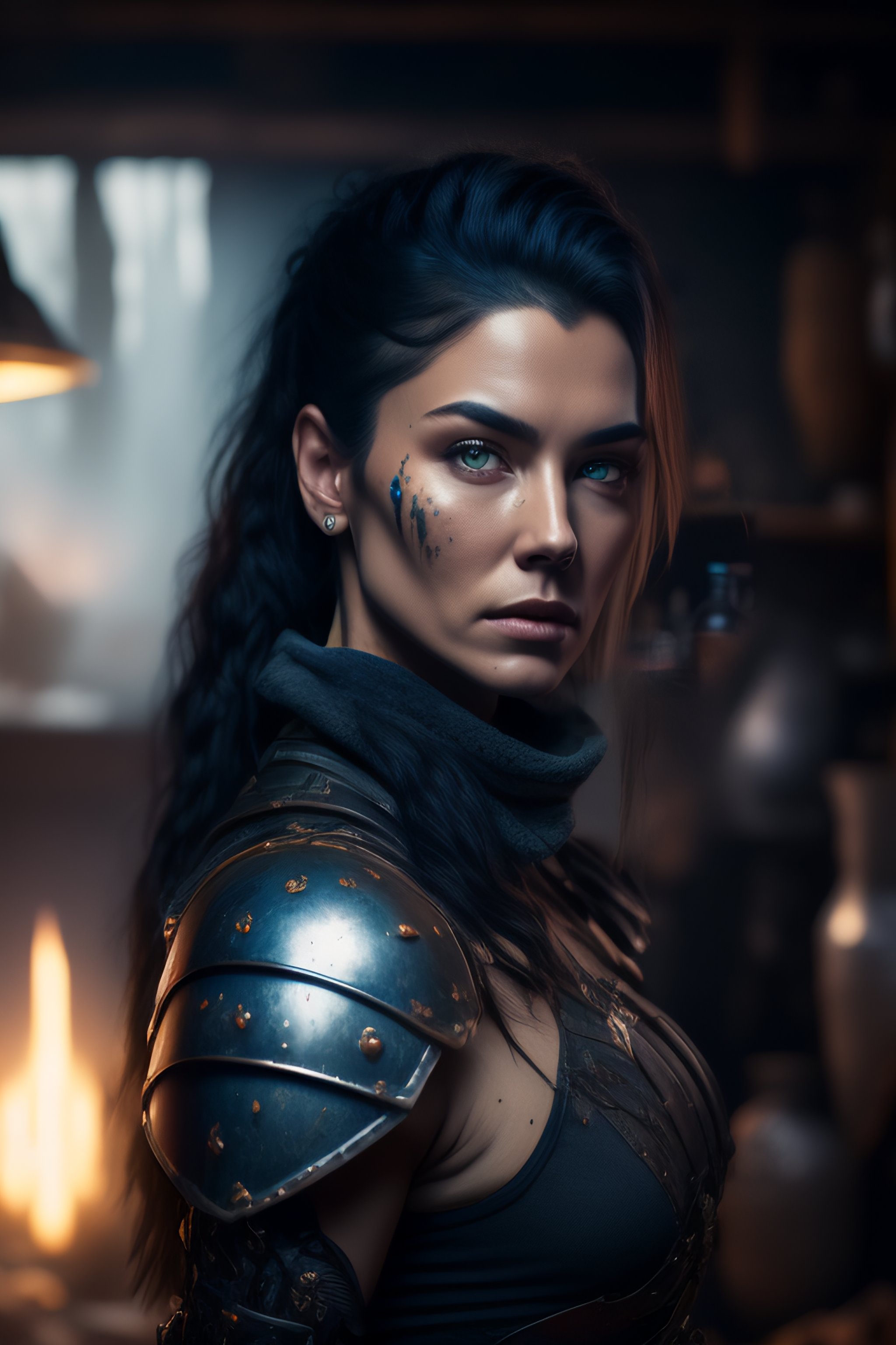 Lexica - Dark and gloomy full body 8k unity render, female cyborg, Blue ...