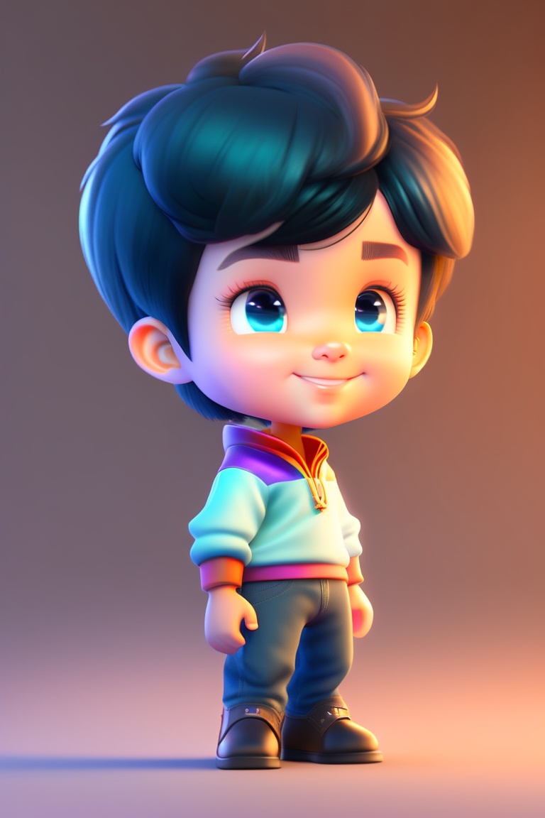 Lexica - Imagine cute boy, smiling face, black hair, 3d, character from ...