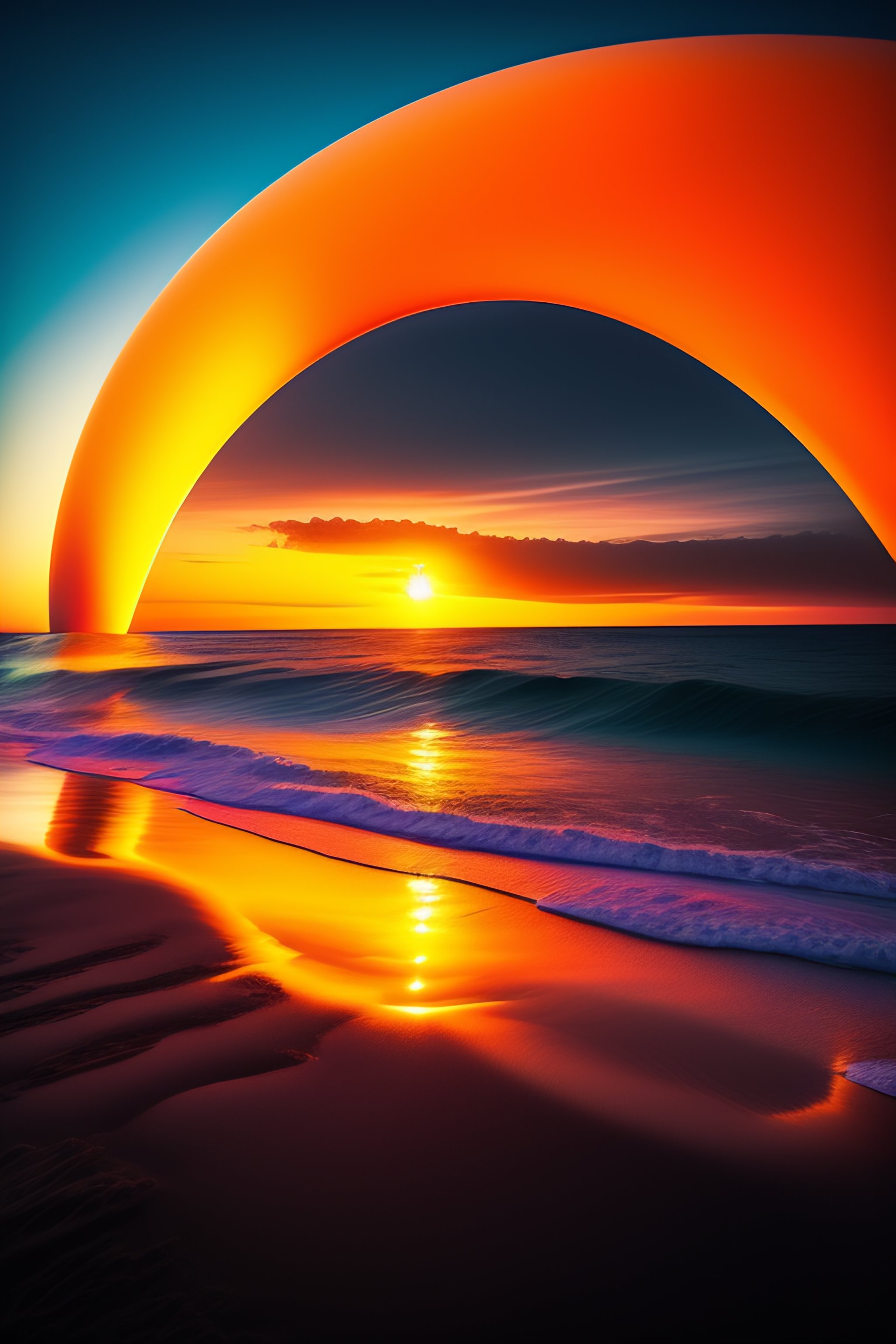 Lexica - Awsome photo of a sunset at vibrant ocean, photography ...
