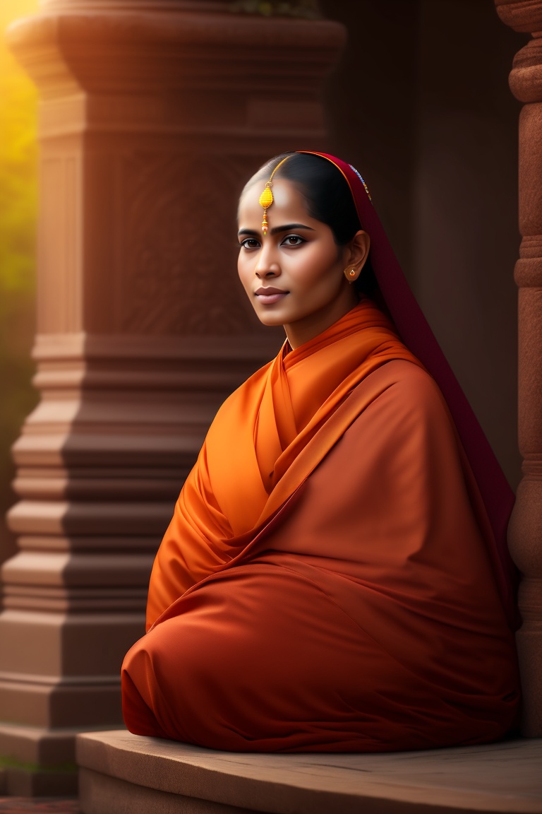 Lexica - An Indian female monk giving life advise,