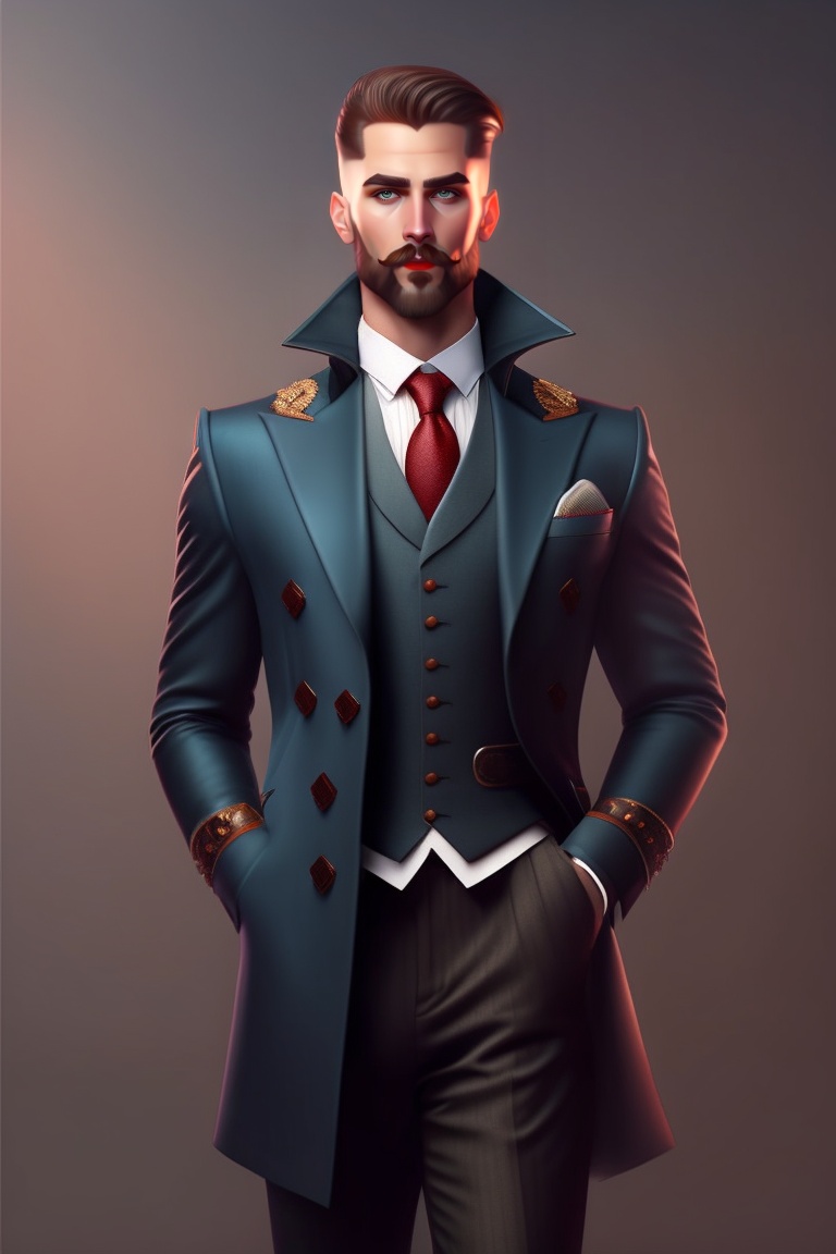 Lexica - A modern vampire in 1920s clothes, stylish man, with beard ...