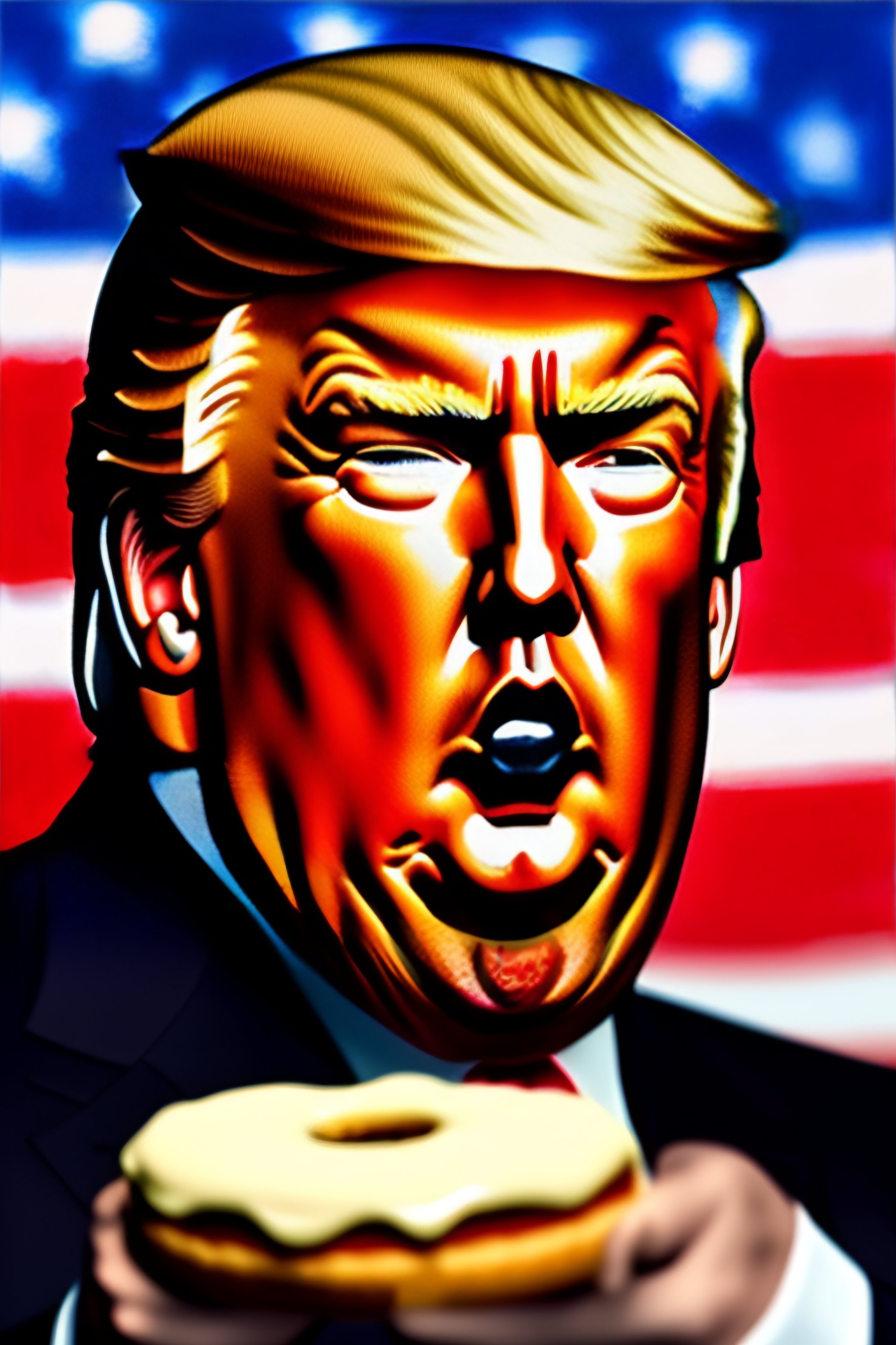 Lexica - Donald Trump eating a donut