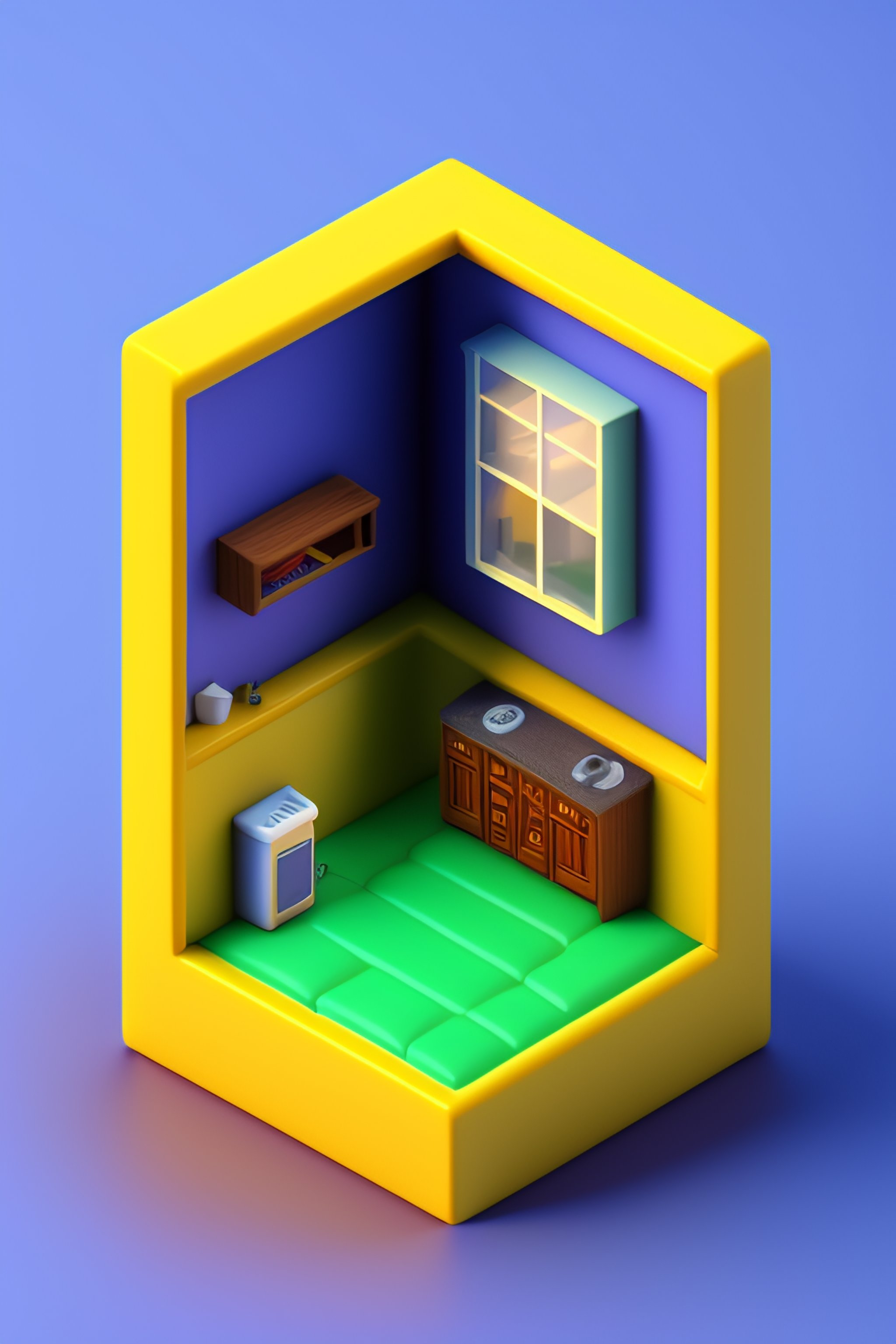 Lexica - The Tiny cute isometric room of Walter white in a cutaway box ...