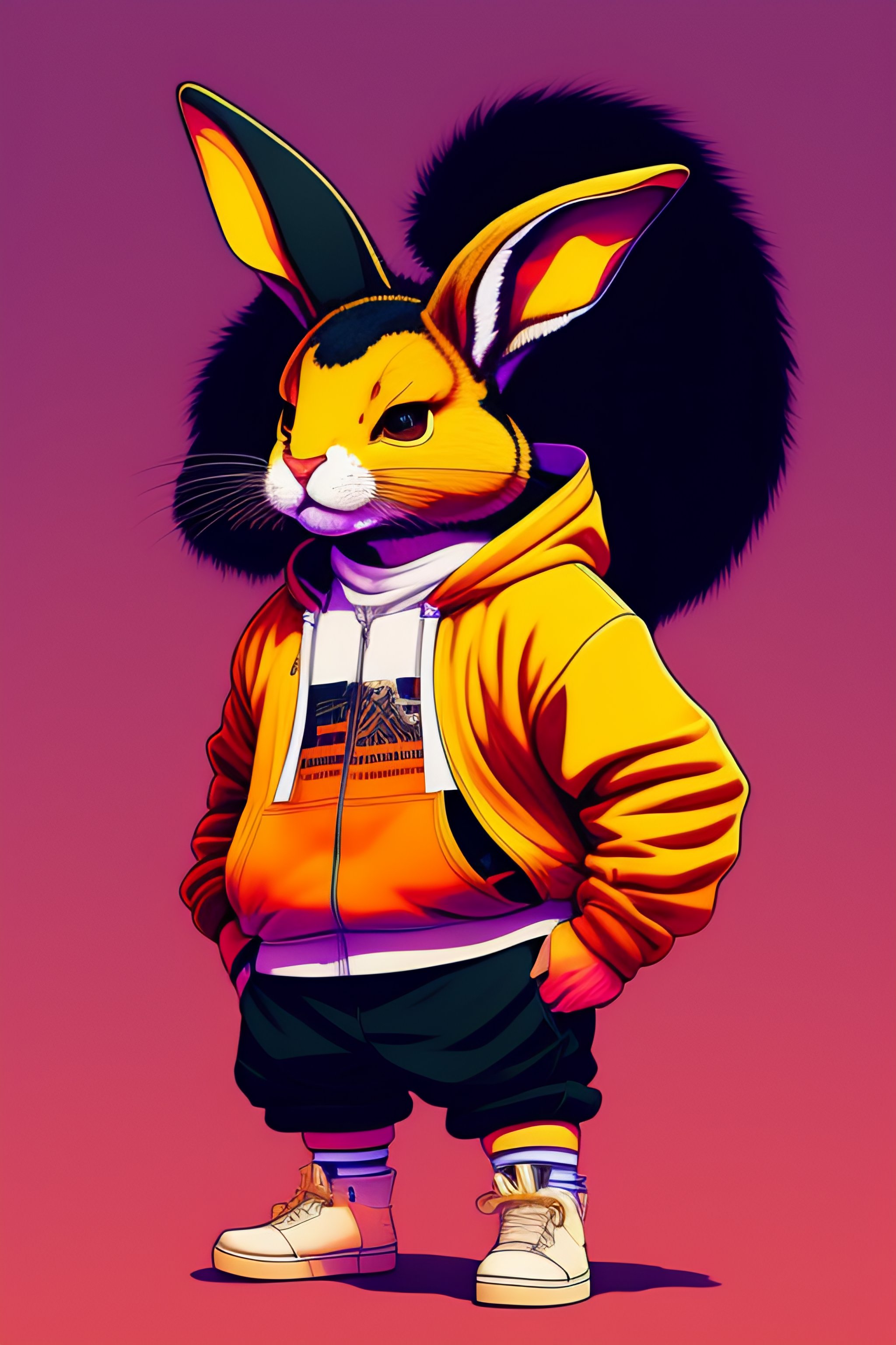 Lexica - Photo of fusion of a huge RABBIT IN HIP HOP STYLE CLOTHES ...
