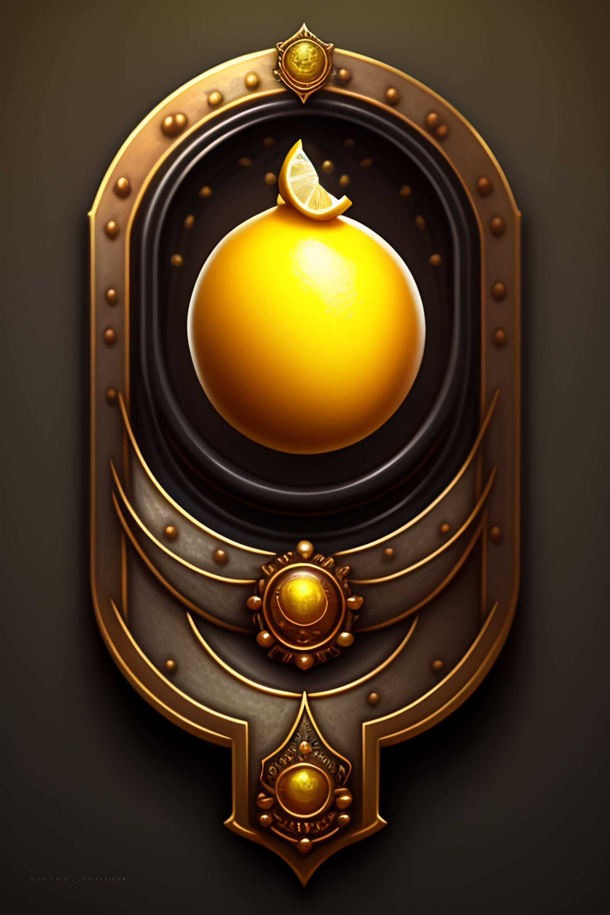 Lexica - A lemon inscribed in a Steampunk-style circular card element ...