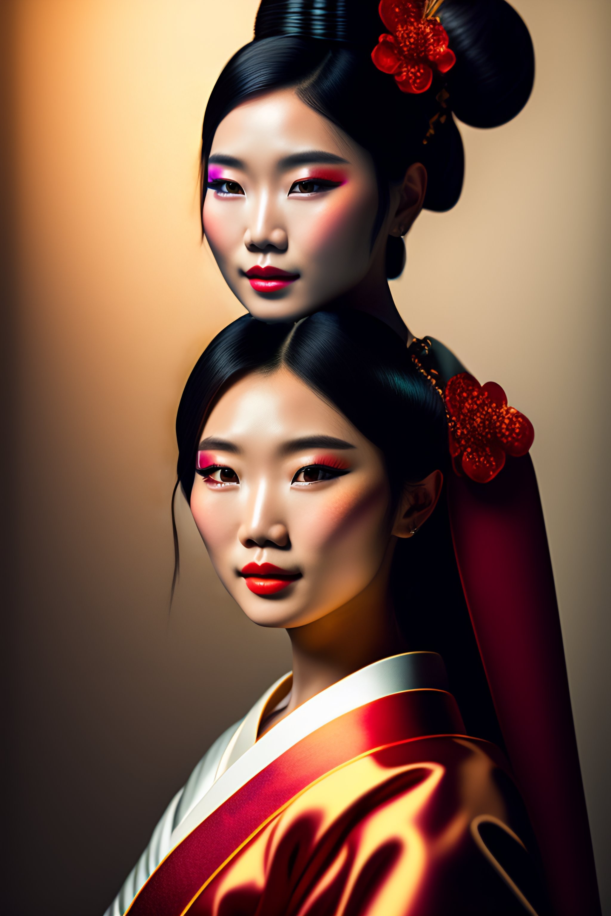 Lexica - Portrait of a stunningly beautiful, young, japanese geisha ...
