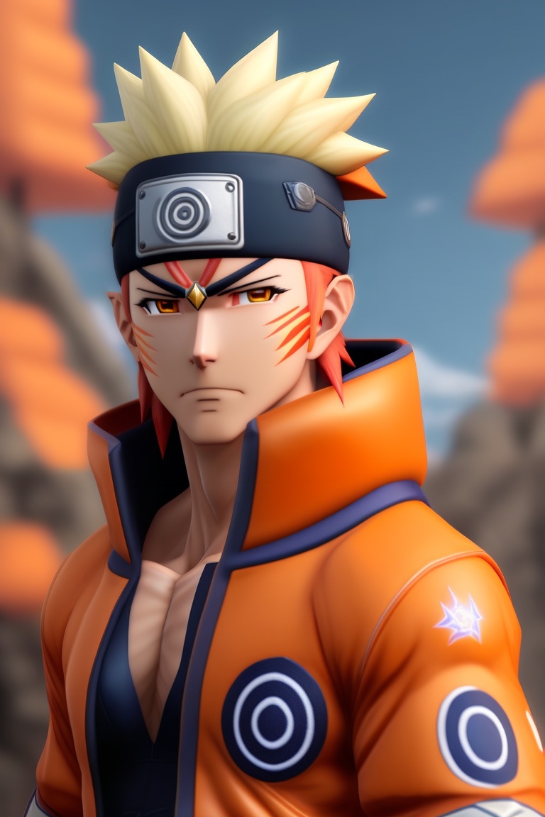 Lexica - Naruto 3d, half body image