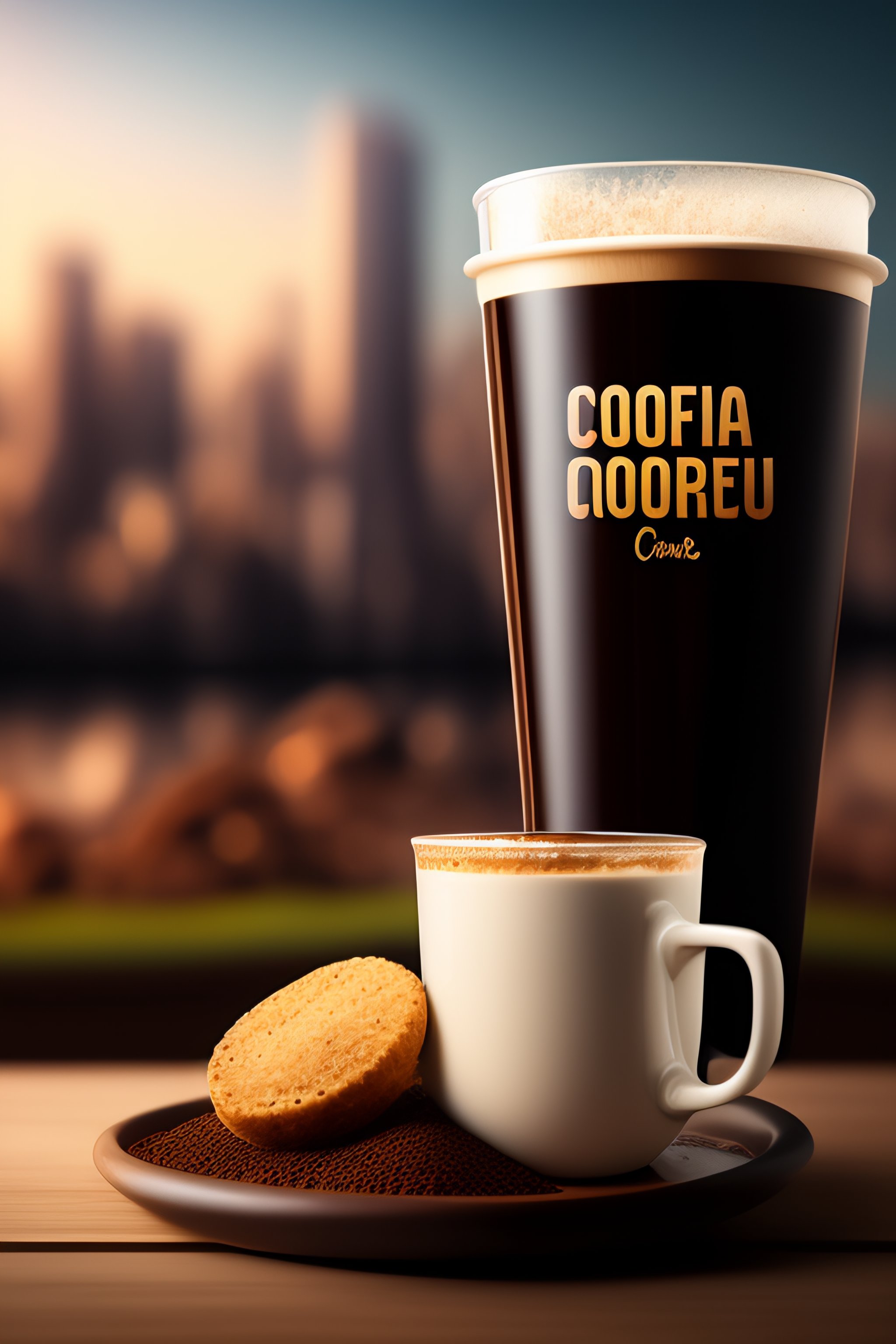 Lexica - Advertisement for a coffee shop post with coffee beans a real ...