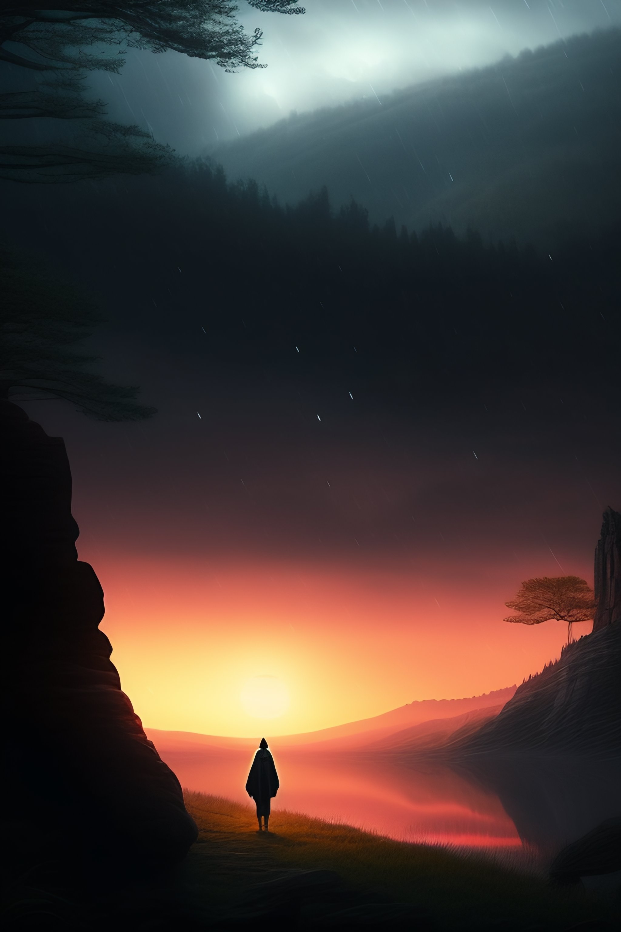 Lexica - A lone figure, hiding in the shadows, trying to avoid being ...