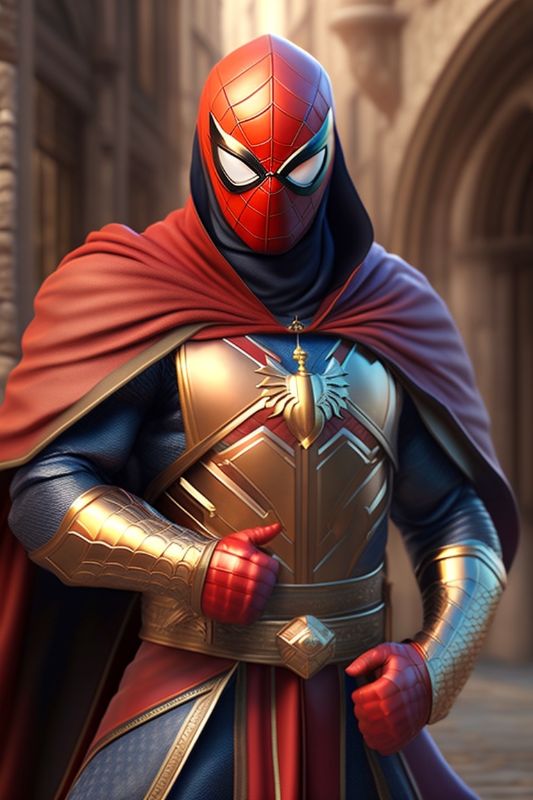 Lexica - Spiderman wearing 13th century assassin robes with hidden ...