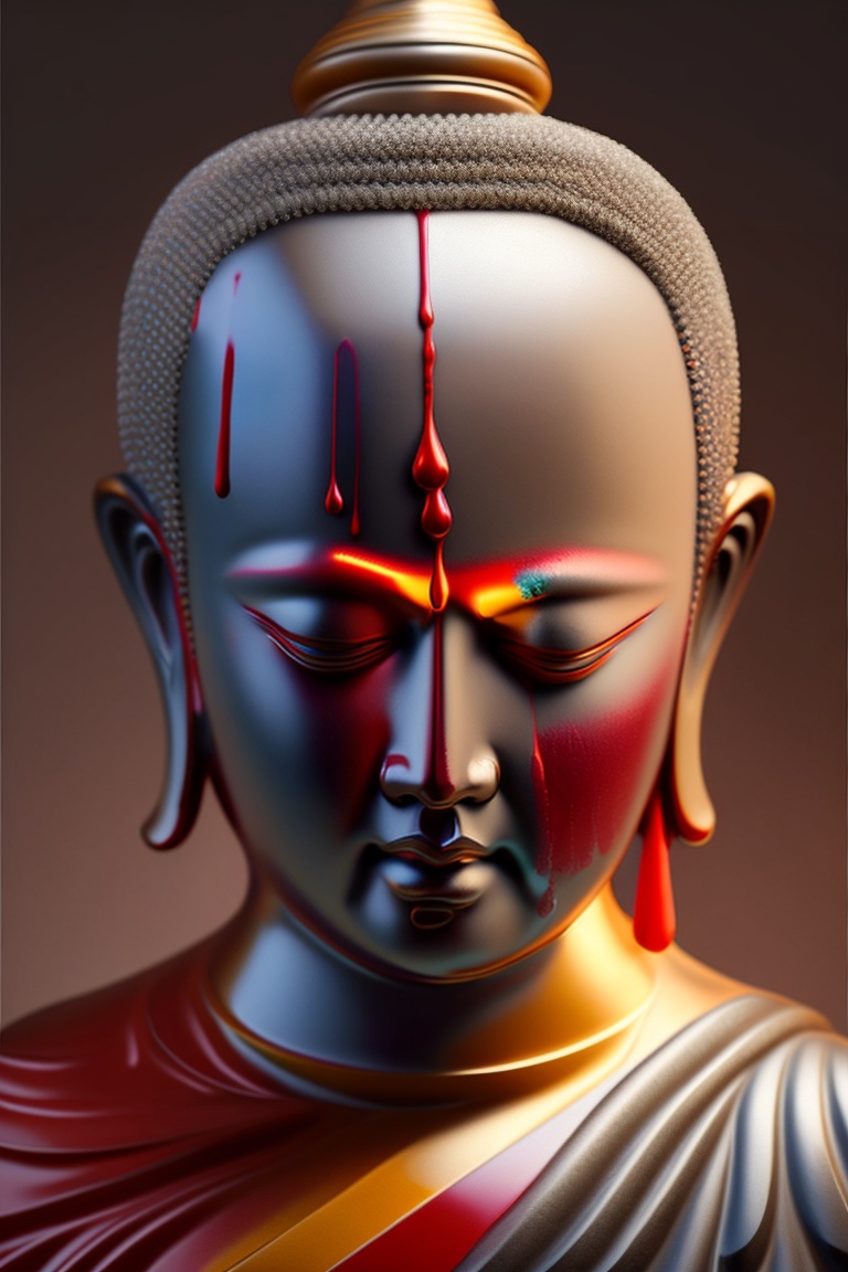 Lexica - Buddha bleeding from the face, suffering