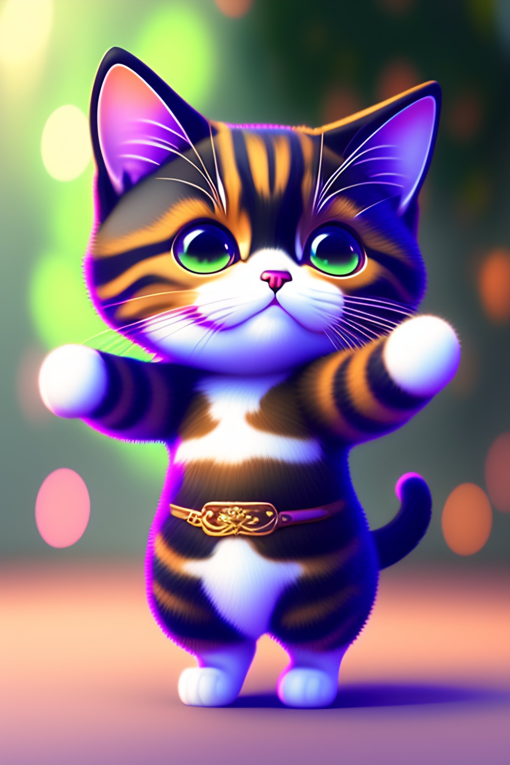 Lexica - Cute chibi cat dancing