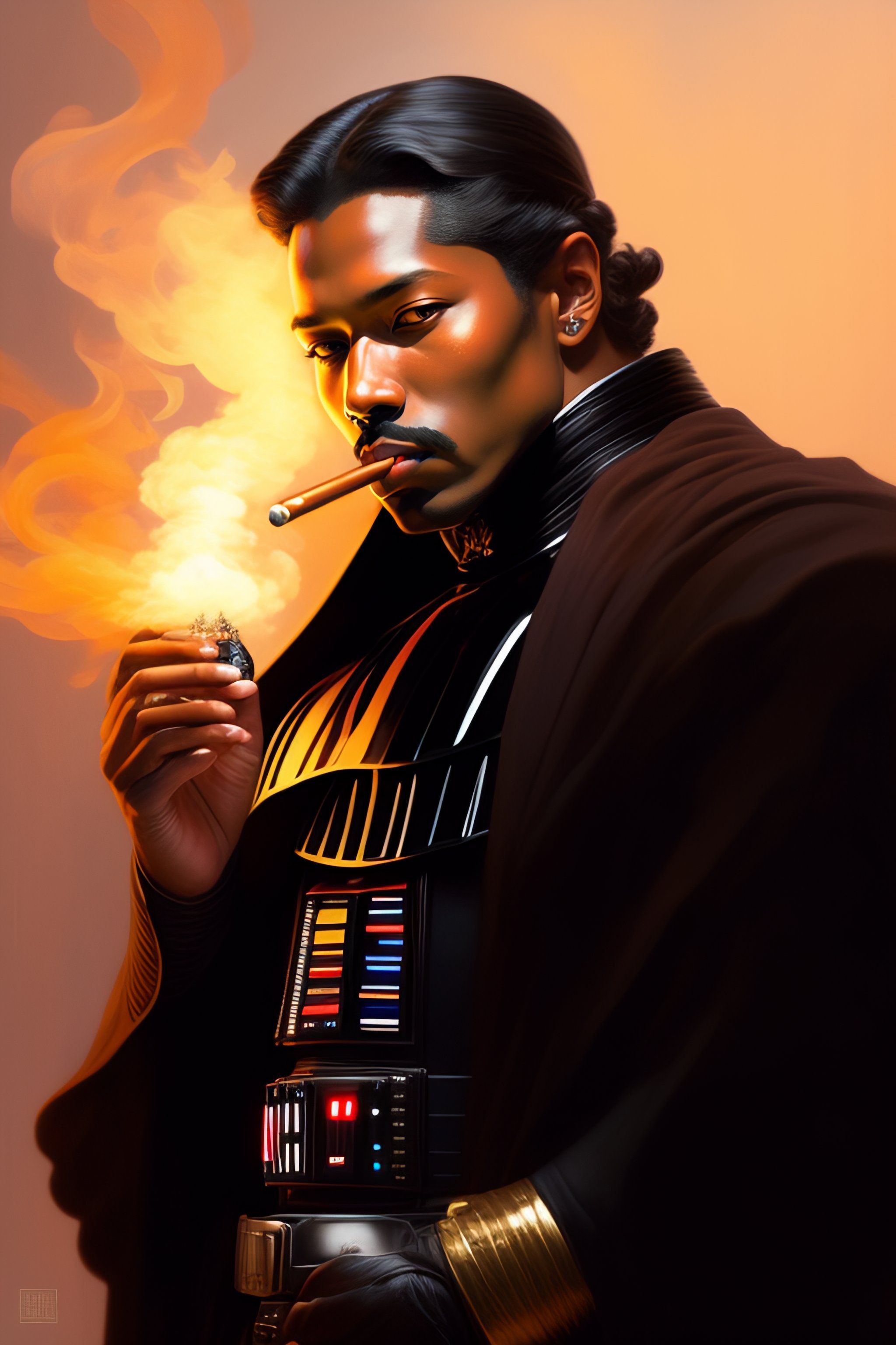 Lexica - Darth vader smoking a cigar, intricate, elegant, highly ...