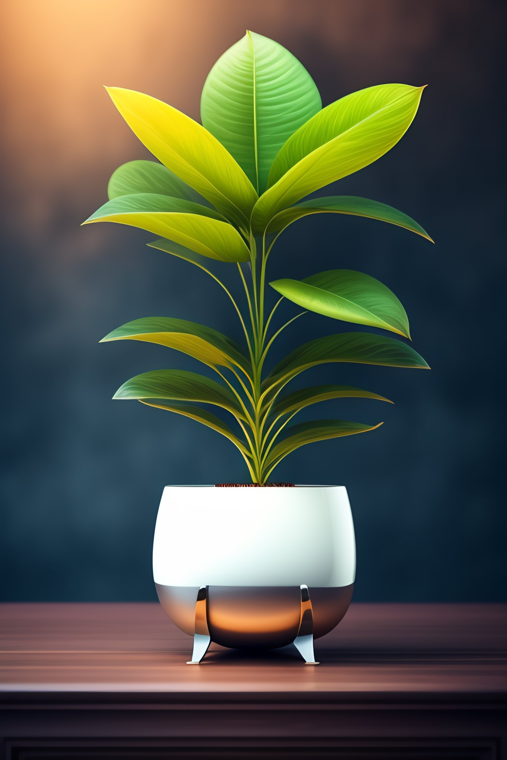 Lexica - A plant in a pot in a futuristic style levitating