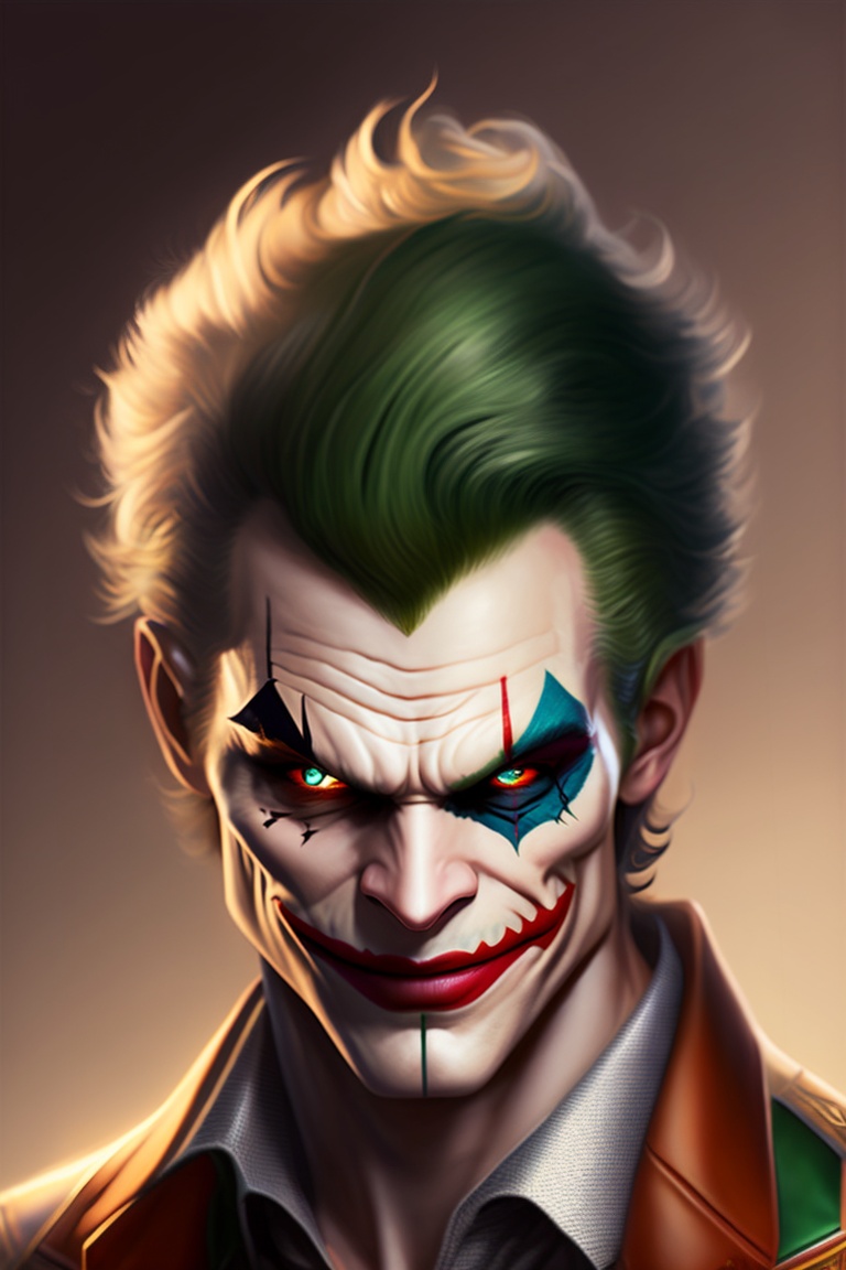 Lexica - A 25 year old joker, potrait realistic