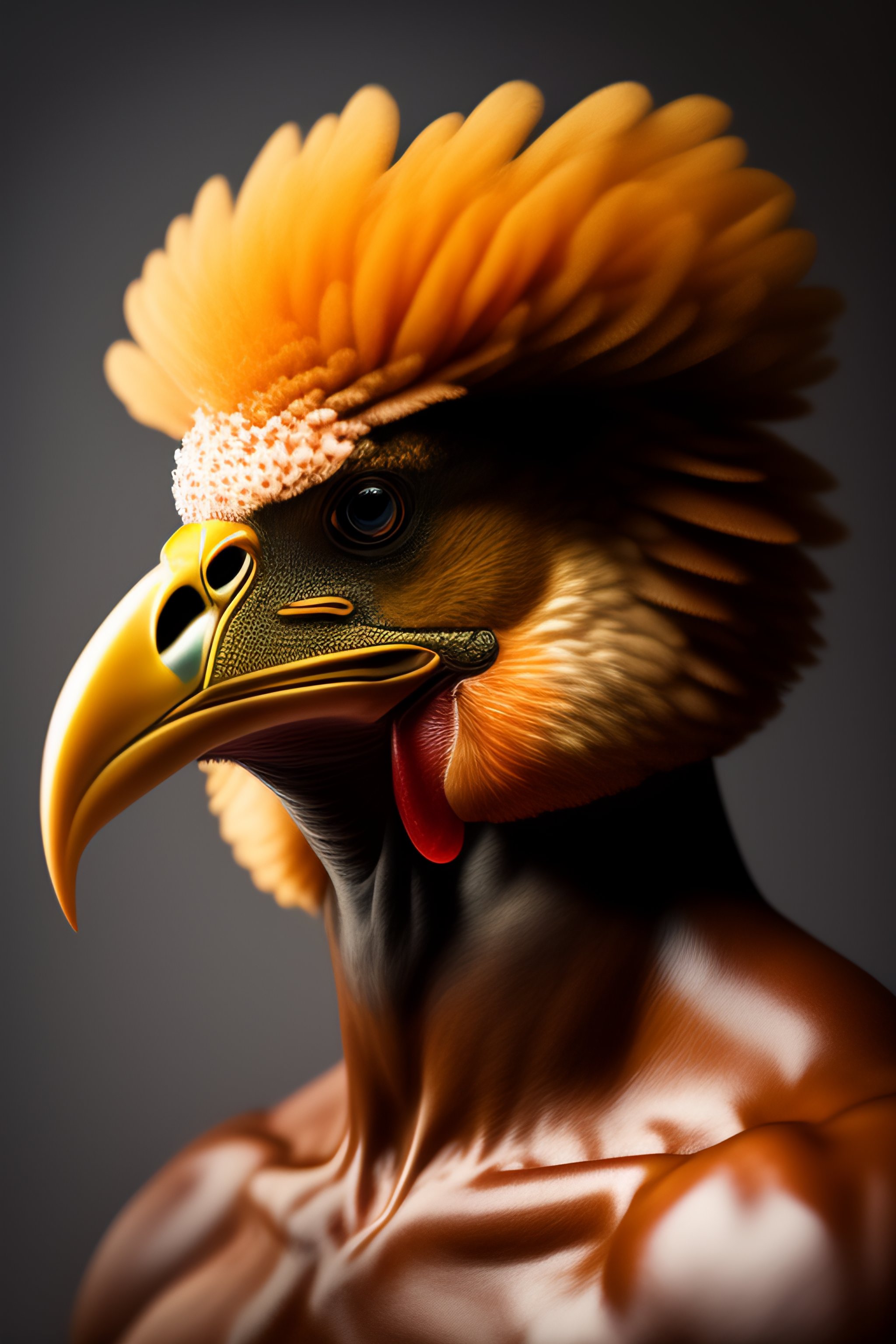 Lexica - Chicken headed human, mugshot, hyper realistic 4k hd