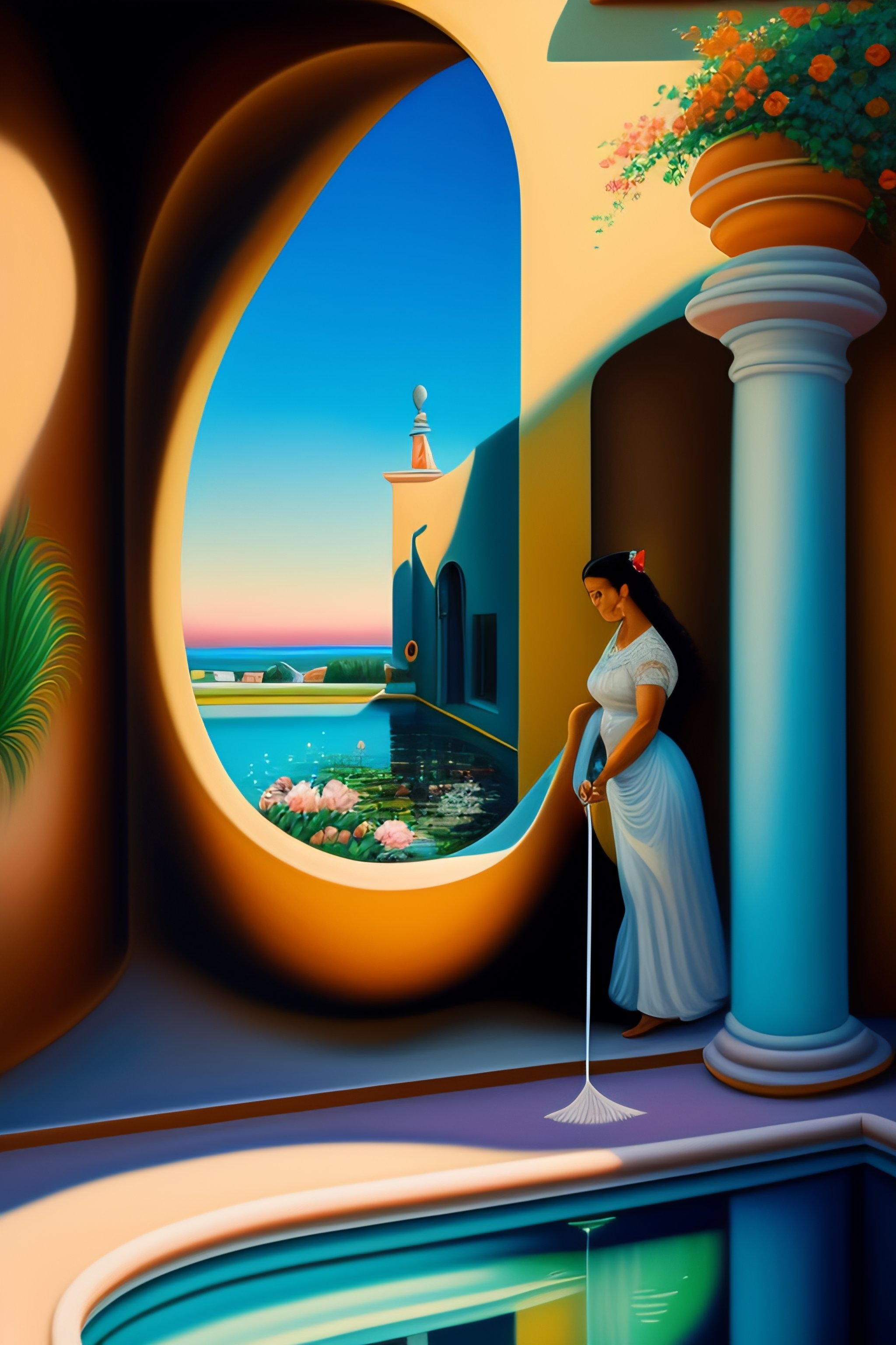 Lexica - Detailed soft painting of Maria Lluïsa -Abo's mother- cleaning ...