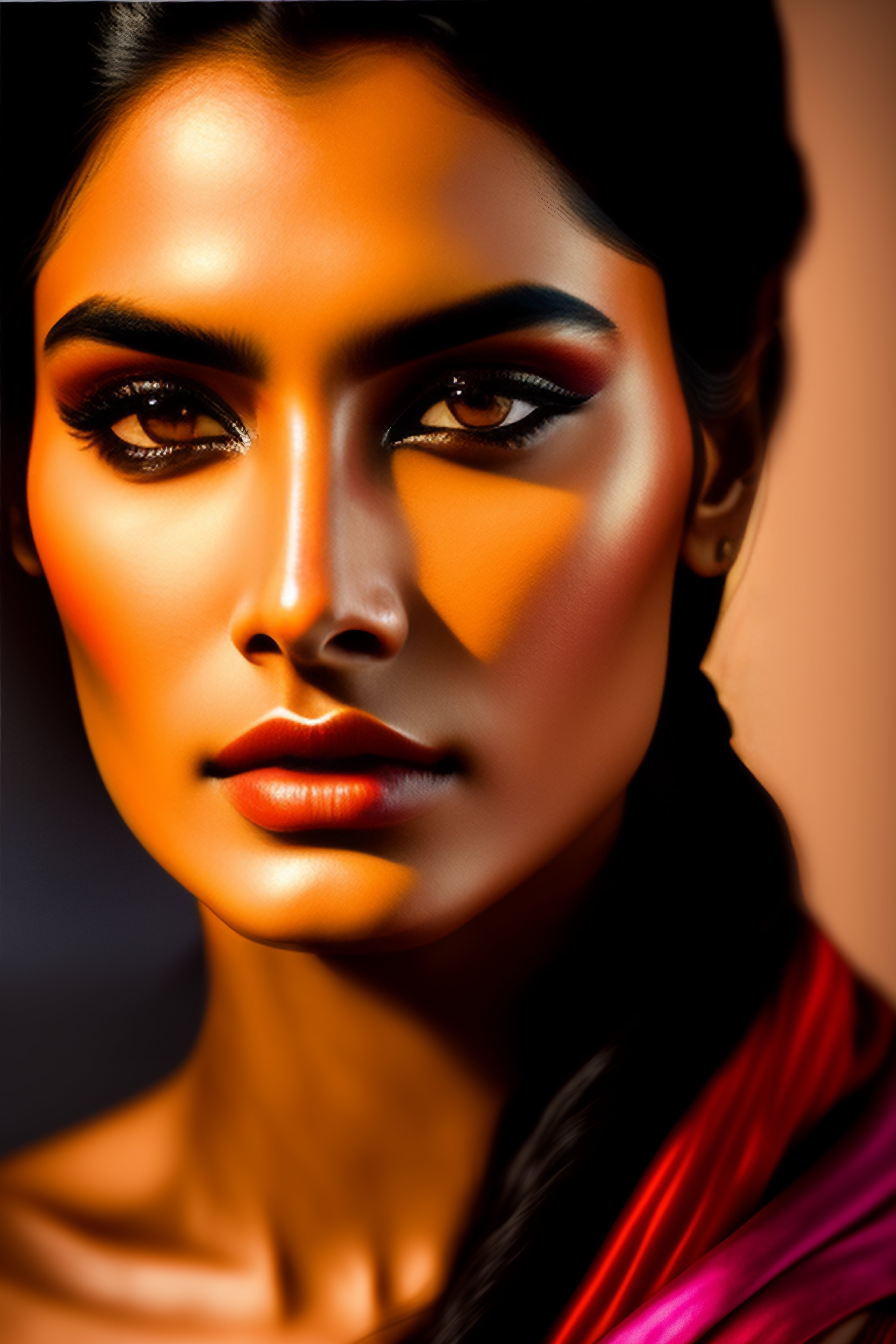 Lexica - Realistic closeup Photo of Beautiful Indian model's face with ...
