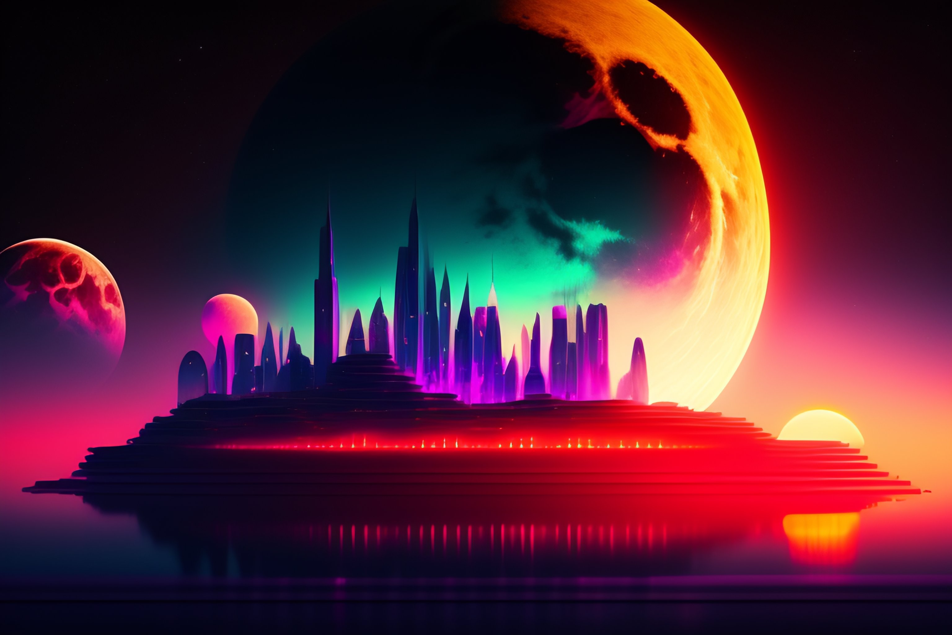 Lexica - The evil side of web3 technologies, Synthwave metaverse town ...