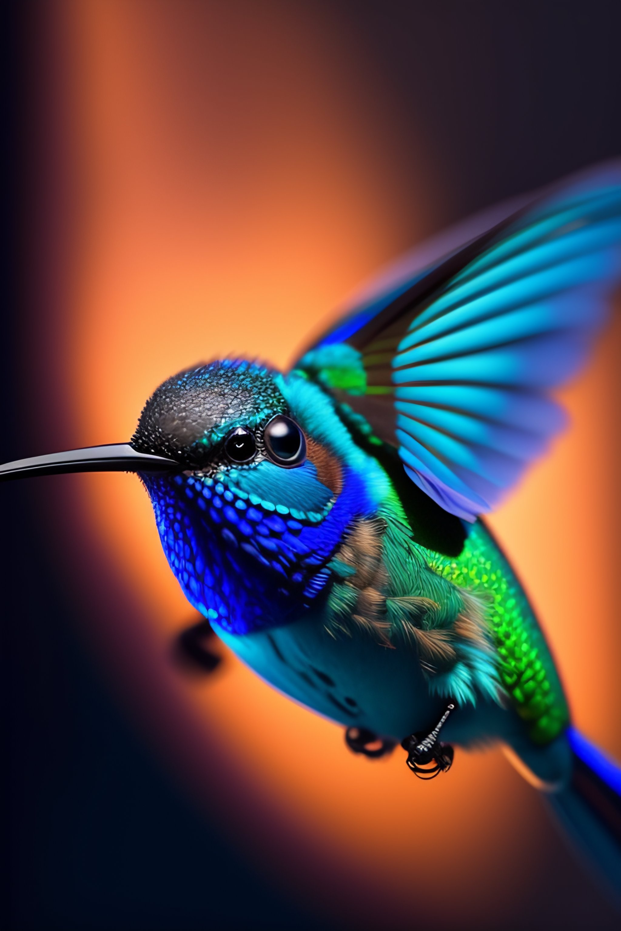 Lexica - Pixar style, blue hummingbird with adorable eyes, friendly ...