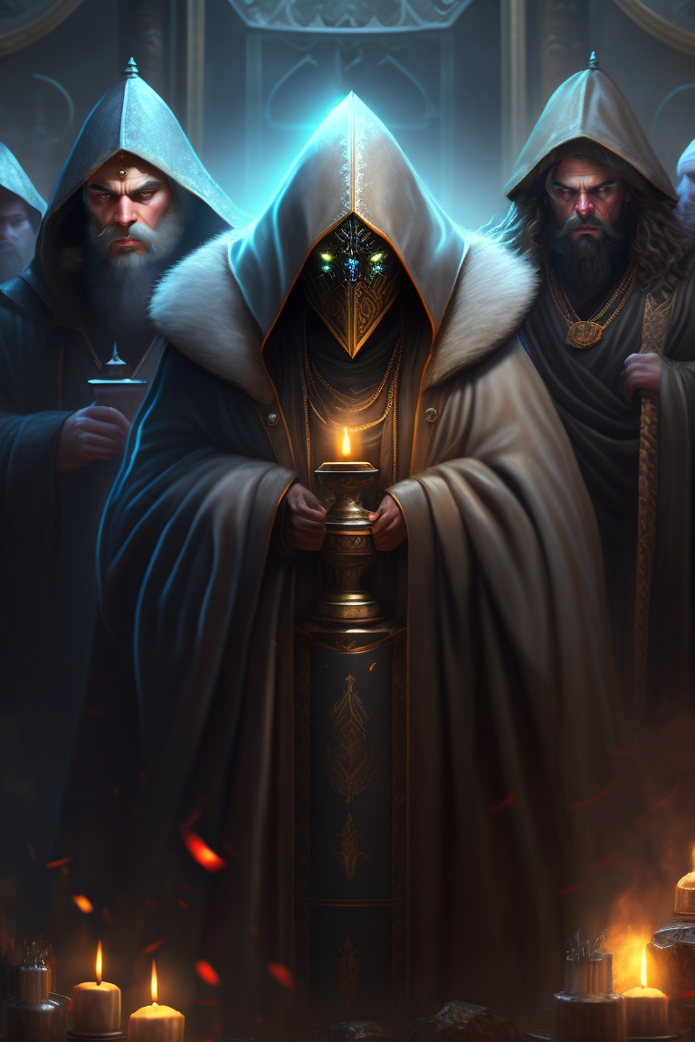 Lexica - A mob of Death cultists with a gray and dirty cloak worshiping ...