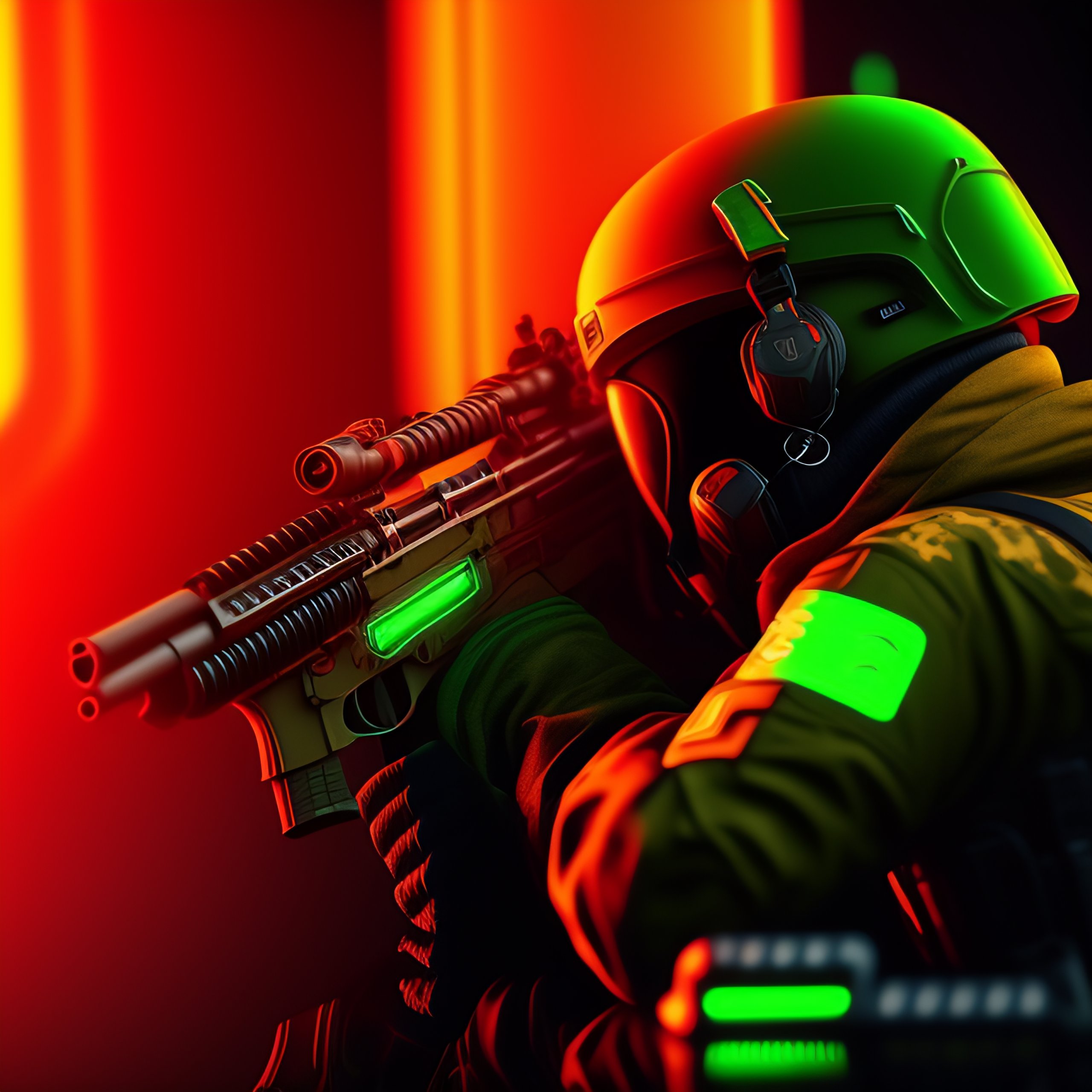 Lexica - CS-GO deluxe terrorist skin, hollographic orange and green ...