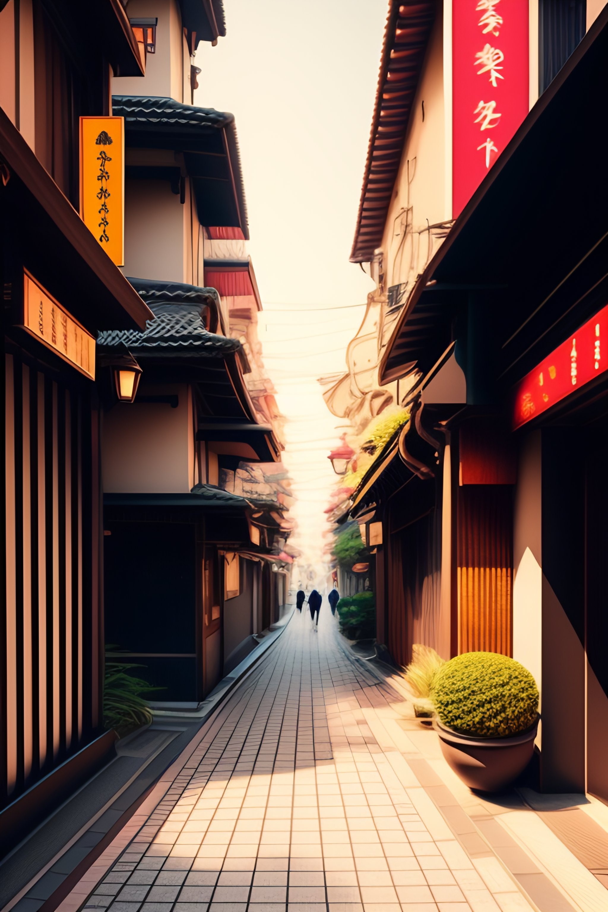 Lexica - Street japan line art