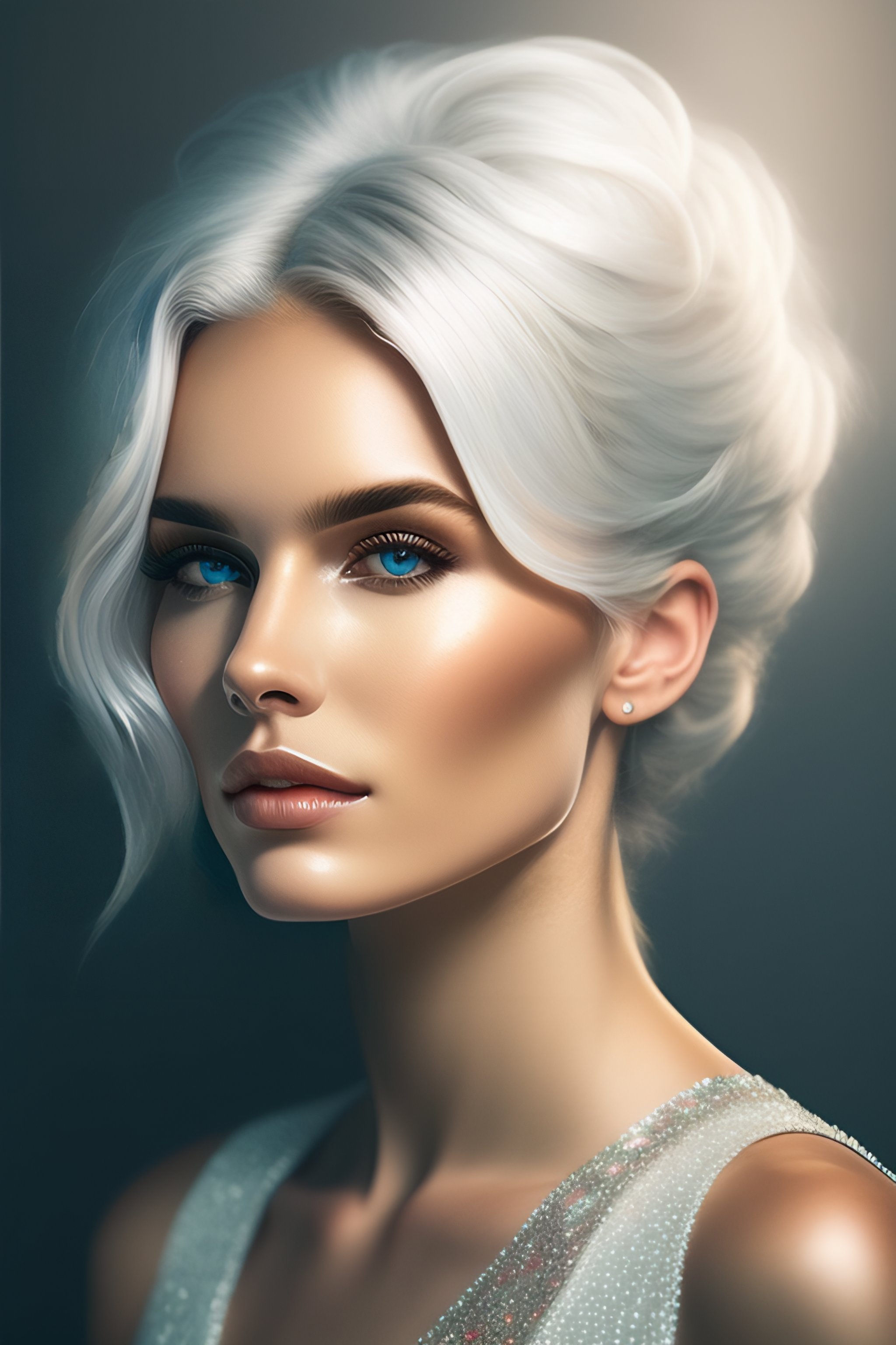 Lexica - An extremely delicate and beautiful silver-haired girl