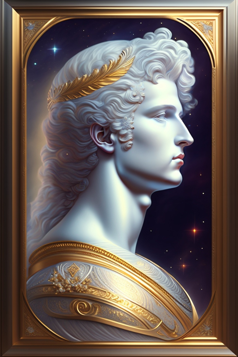 Lexica - Handsome portait of god Apollo, profile, Gustave Doré style ...