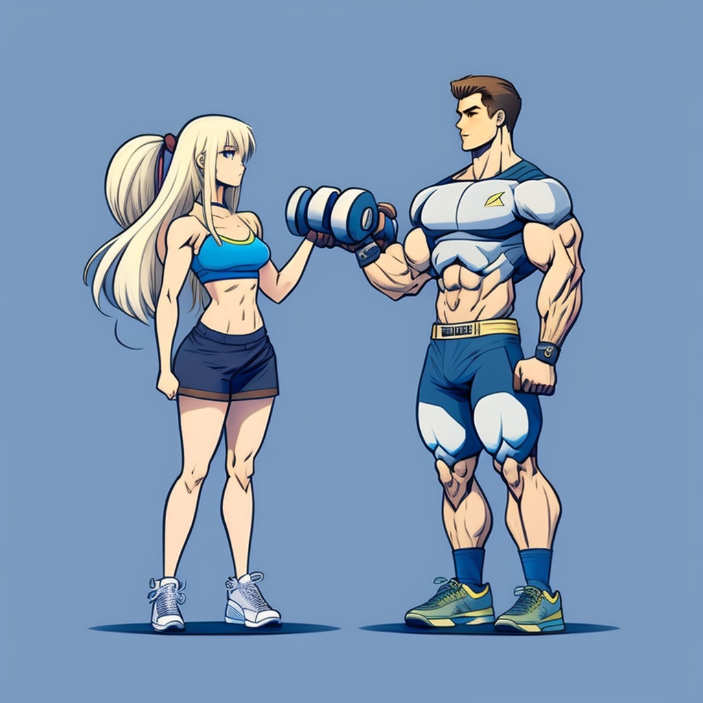 Lexica - Strong dark-haired boy with a dumbbell in his hands, looking and offering the dumbbells ...