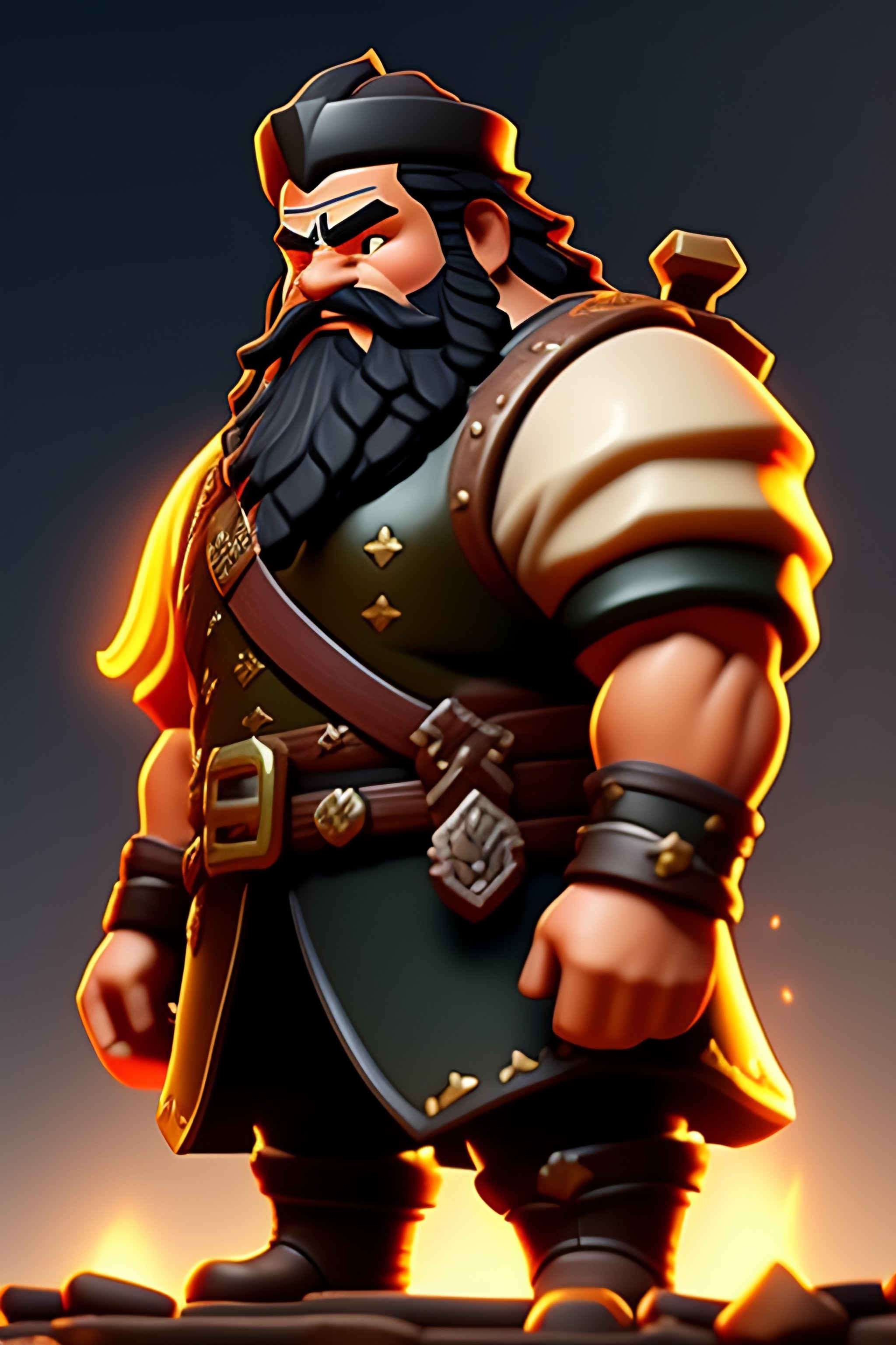Lexica - In a style of Fortnite. A gruff and grizzled dwarf blacksmith ...