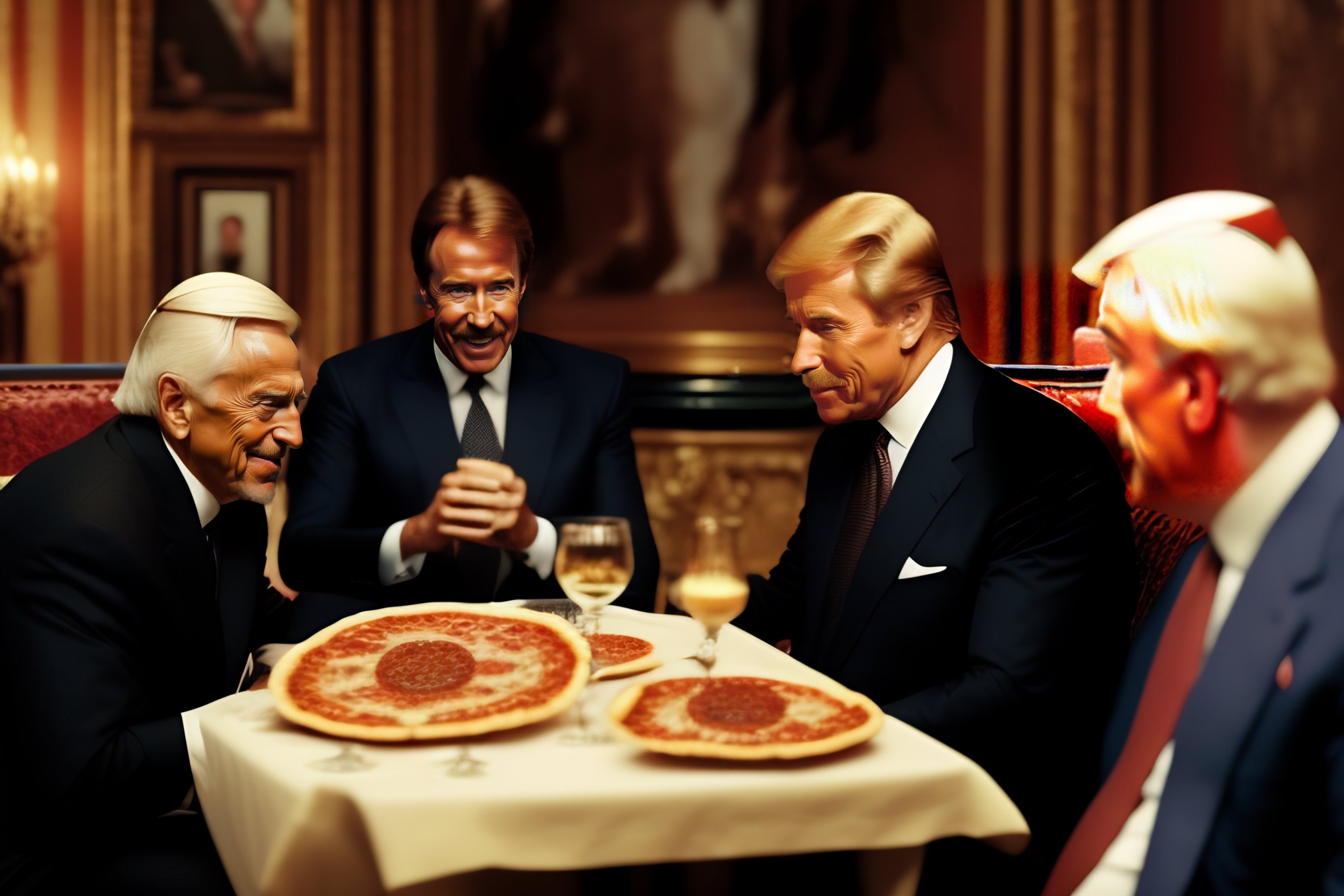 Lexica - Chuck Norris eating pizza with Ratzinger Pope