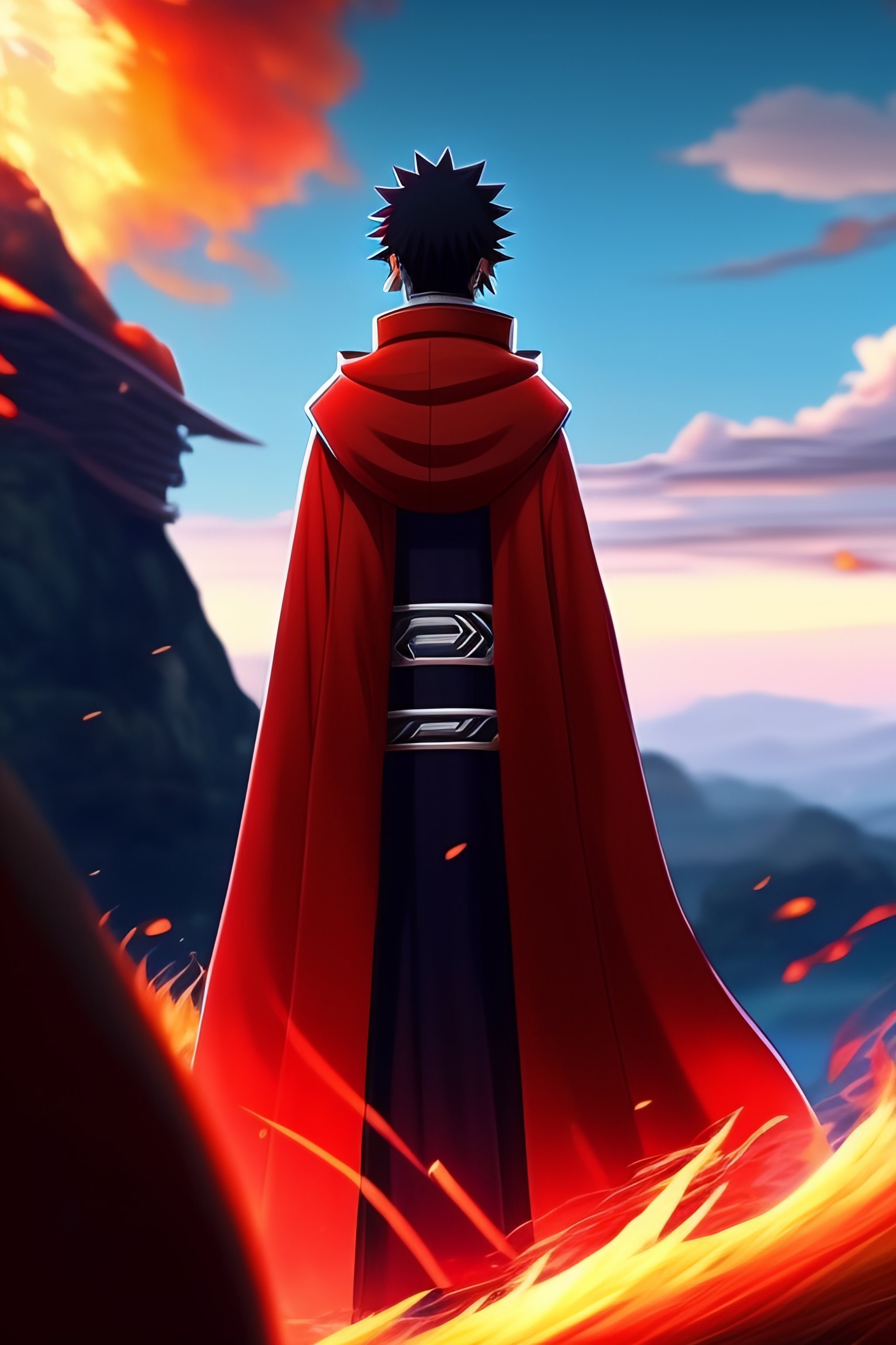 Lexica - Naruto standind still in the op of konoha with hokage coat ...