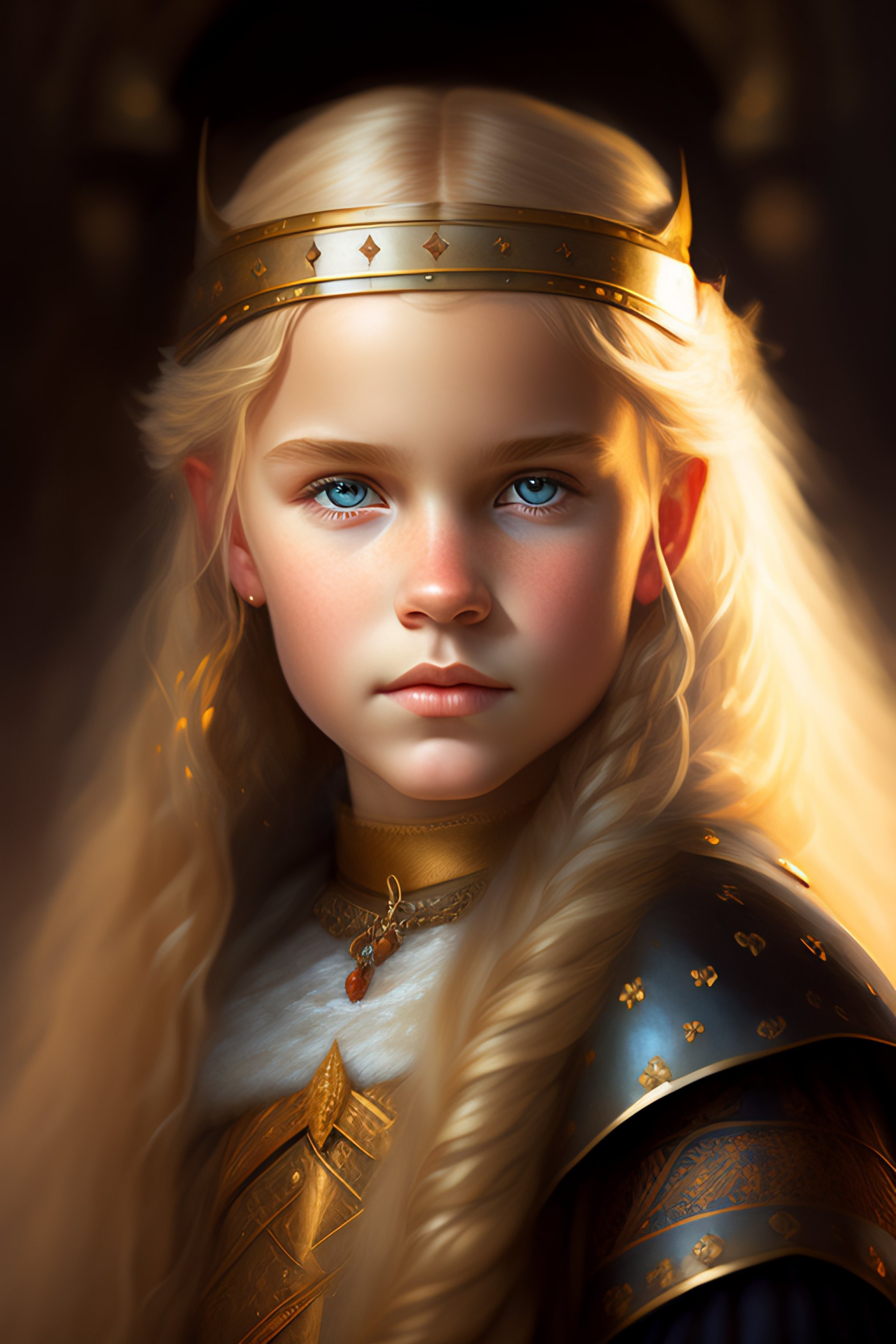 Lexica - Medieval portrait of a viking young girl child blond hair ...