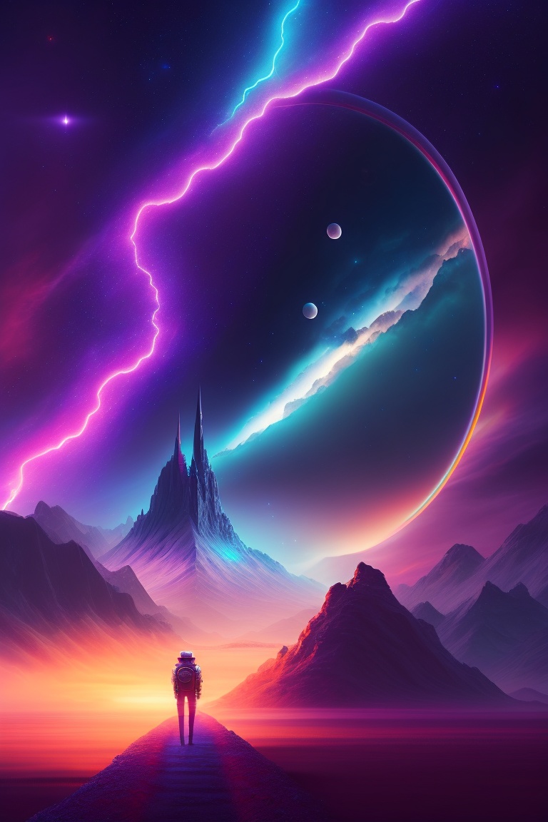 Lexica - 8K cyber space explorer, Dreamy epic Psychedelic landscape ...