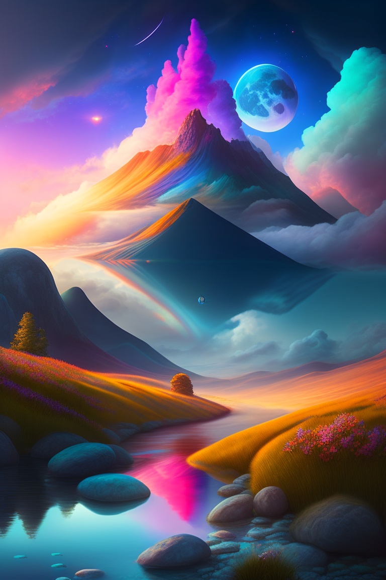 Lexica - Surrealism colors, epic dreamlike fantasy landscape, ultra ...