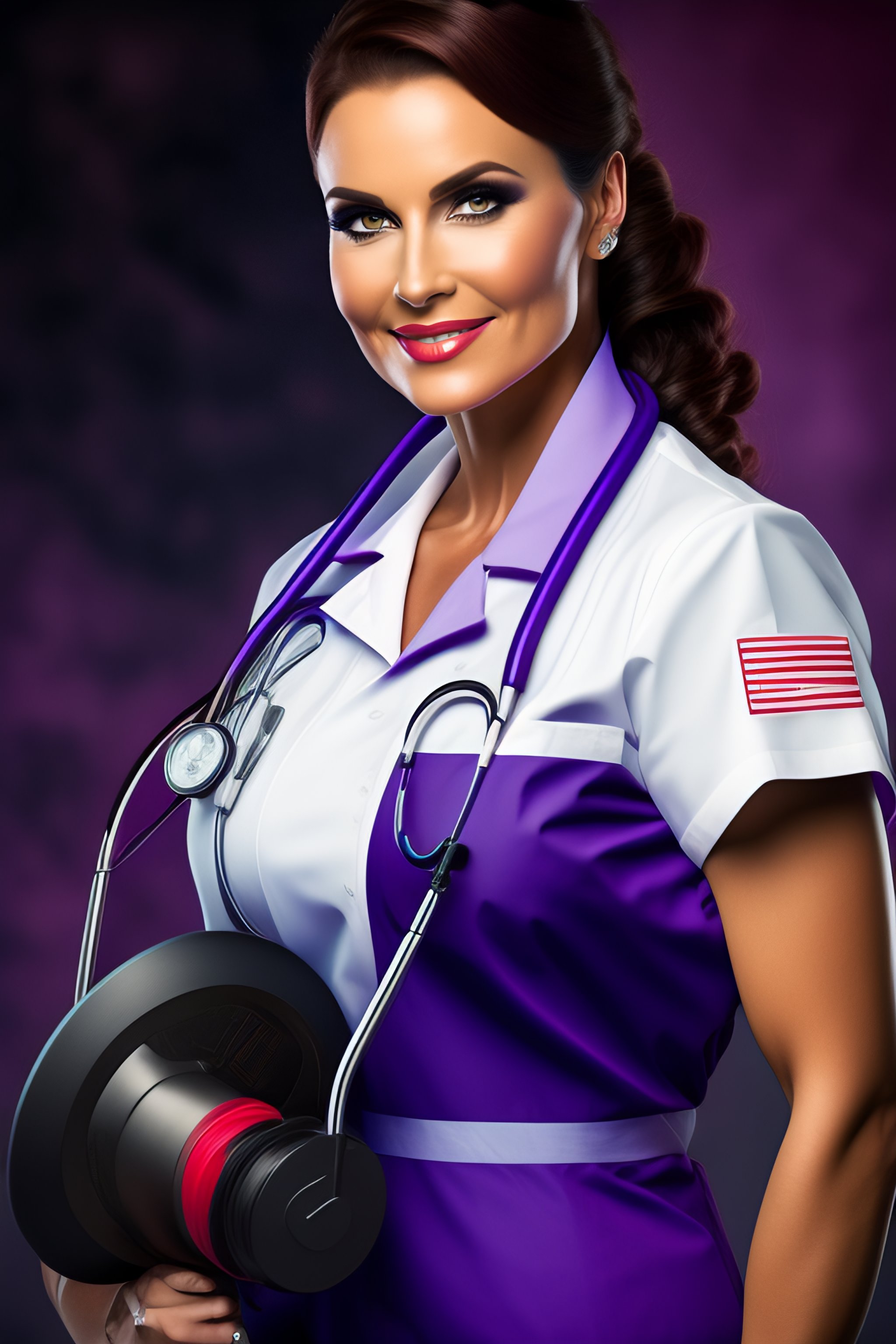 Lexica - Nurse with saw and purple dress