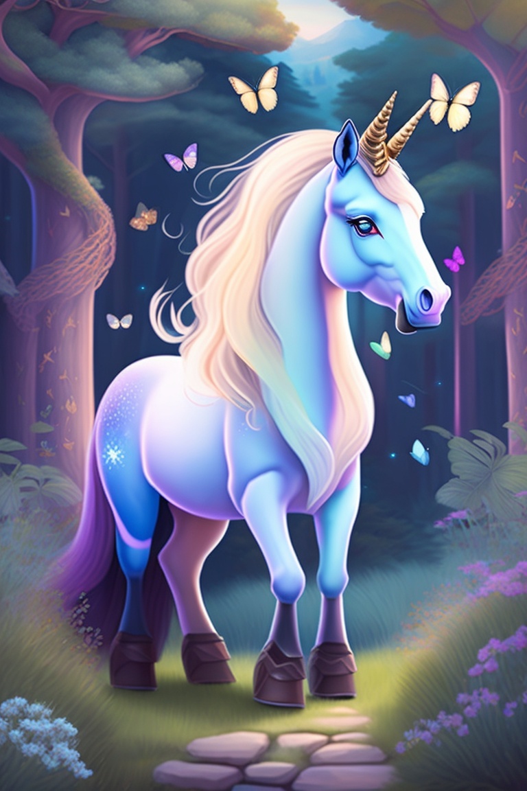 Lexica - Luna the unicorn followed the map's intricate trail through the Enchanted Forest. Tall ...
