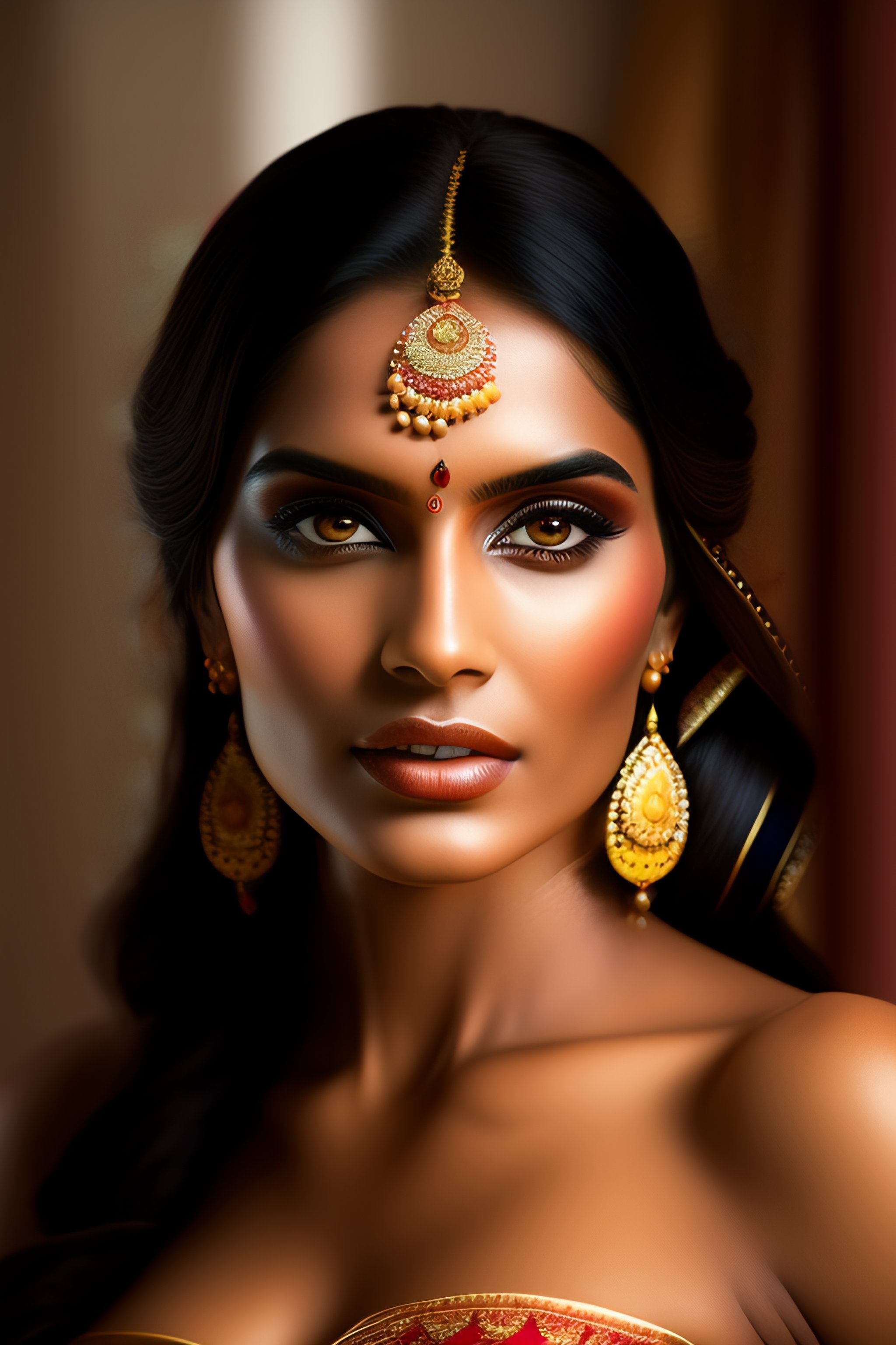 Lexica - Beautiful indian wearing undergarments, full body, pose, photo ...