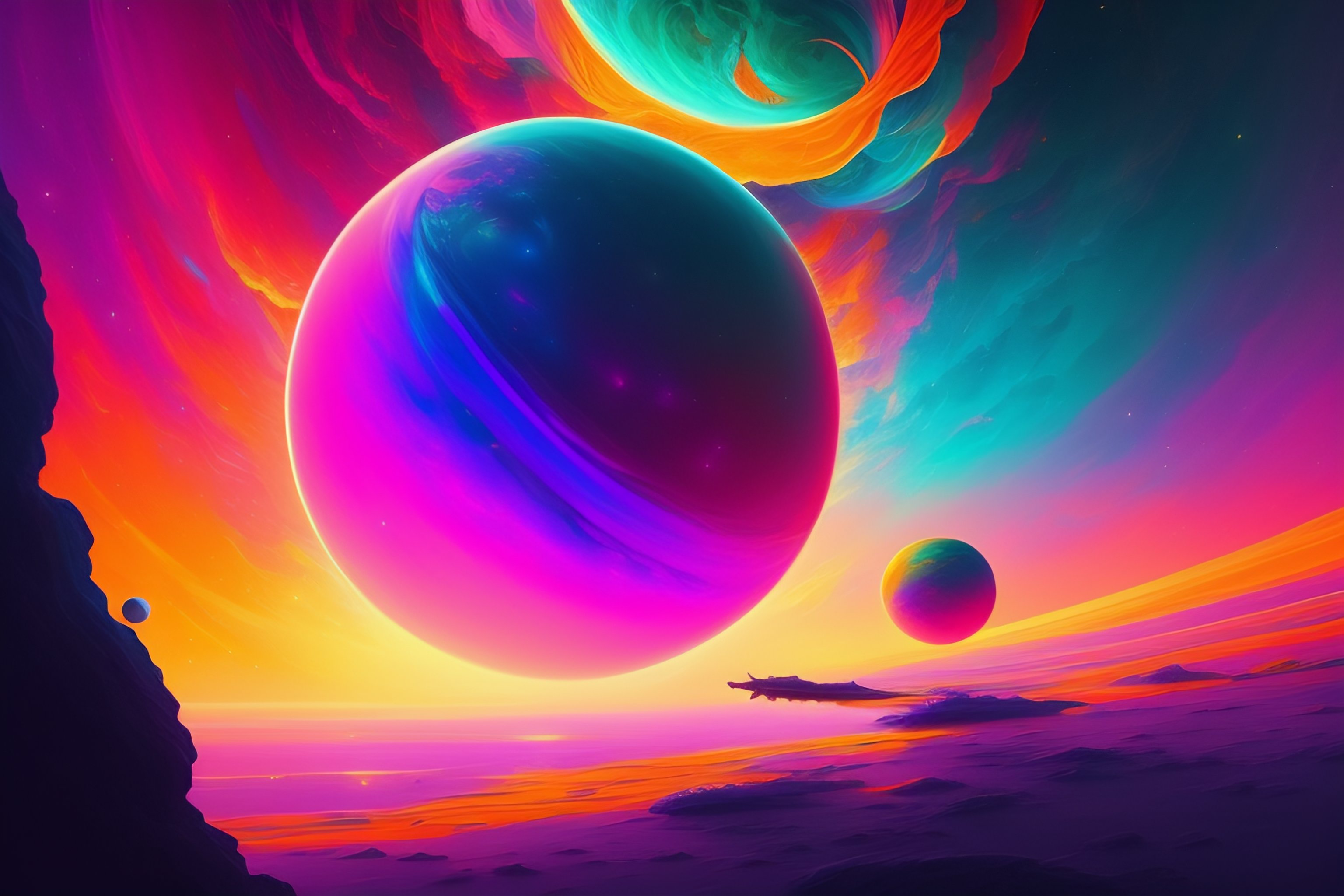 Lexica - Cosmos orbit, highly saturated colors, detailed illustration ...